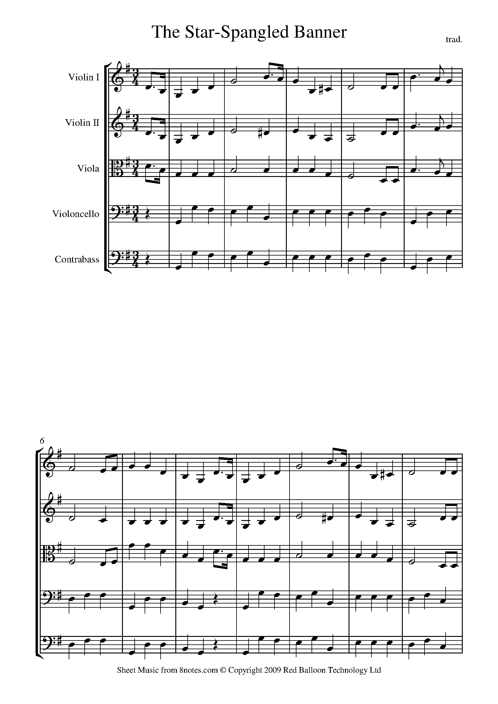 Star Spangled Banner Sheet music for String Ensemble - 8notes.com
