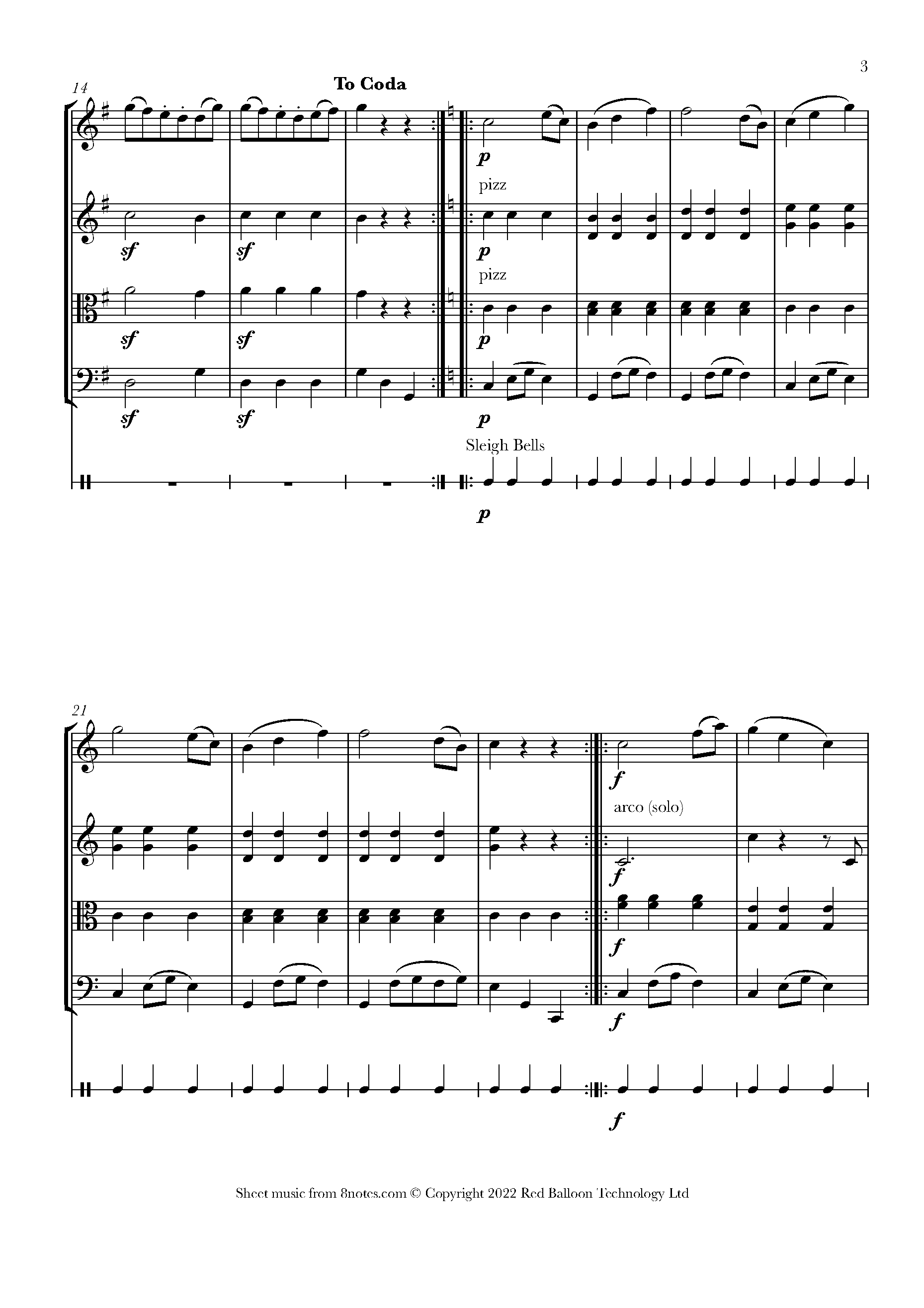 Mozart - Three German Dances K. 605, No.3 Sheet music for String ...