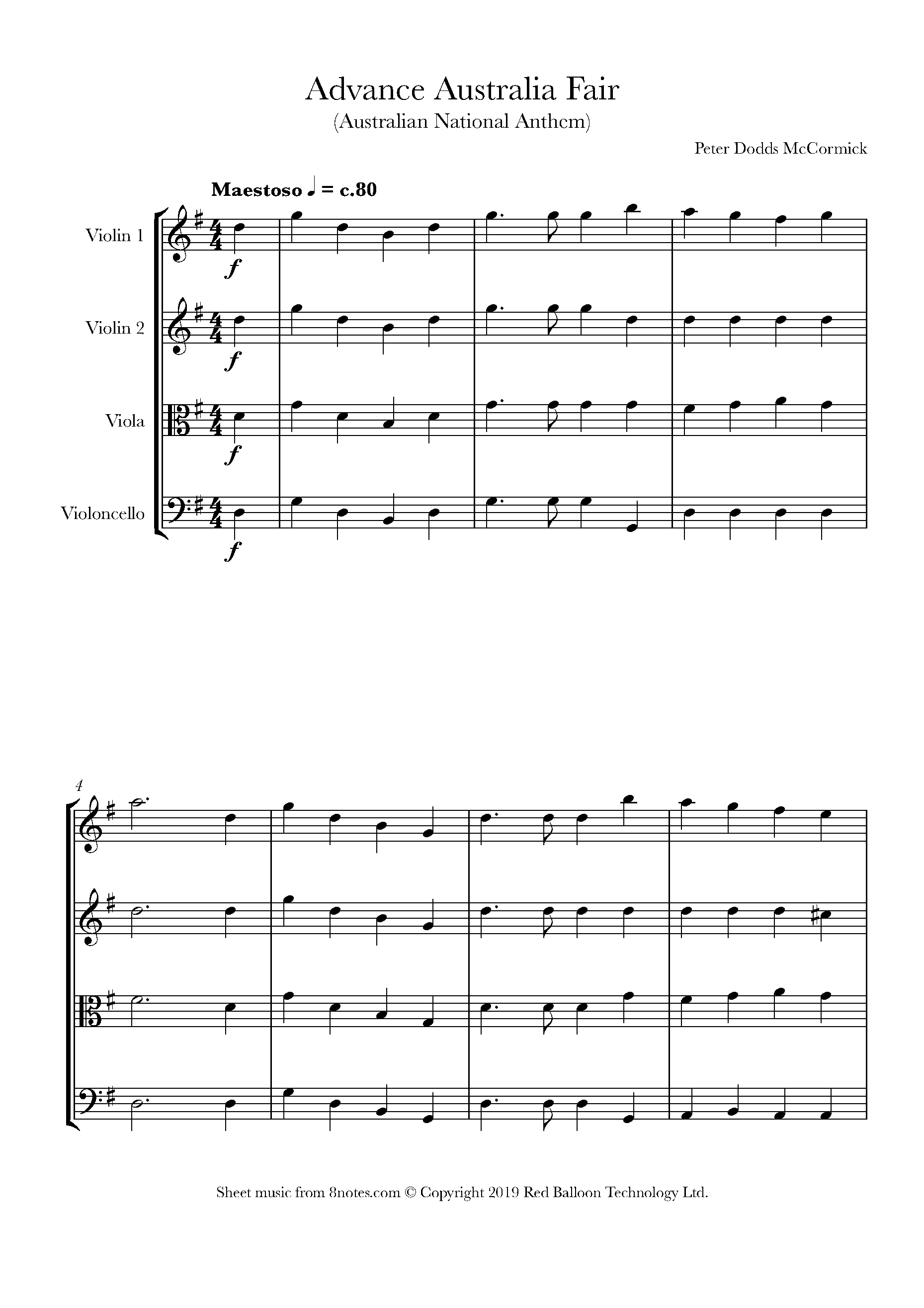 Peter Dodds McCormick - Advance Australia Fair (Australian National ...