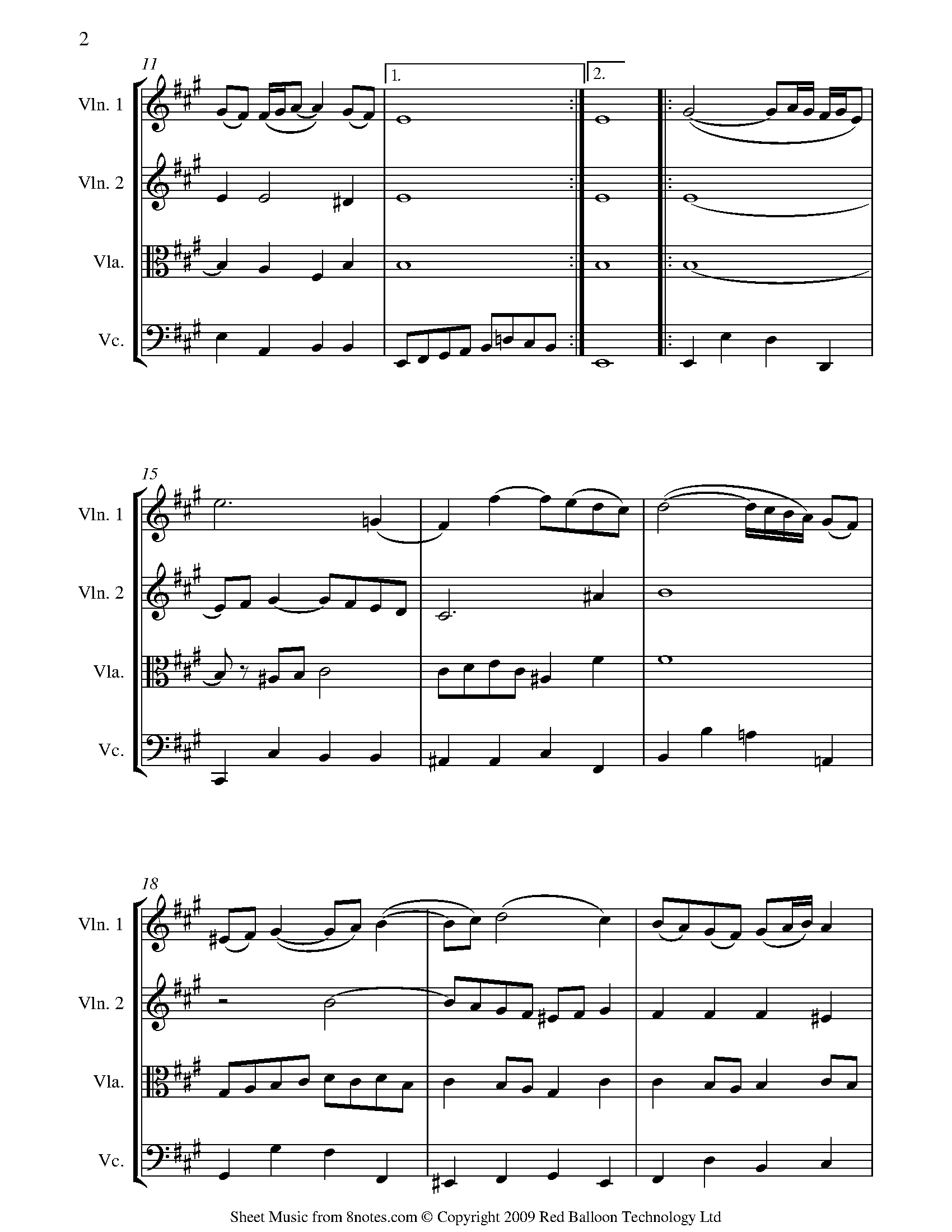 Bach - Air on the G string Sheet music for String Quartet - 8notes.com