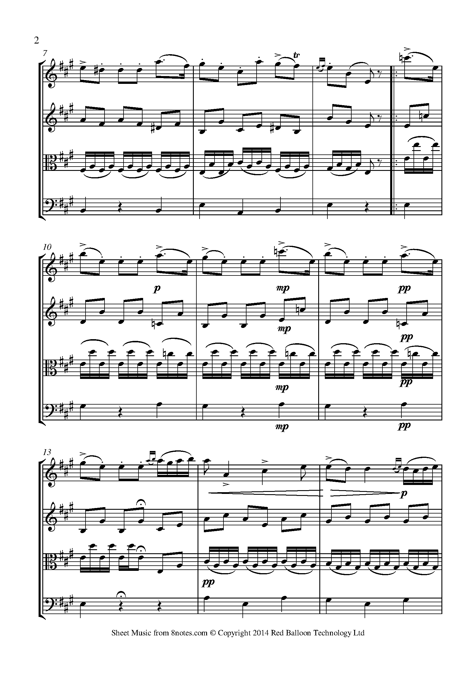 Boccherini - Minuet and Trio Sheet music for String Quartet - 8notes.com