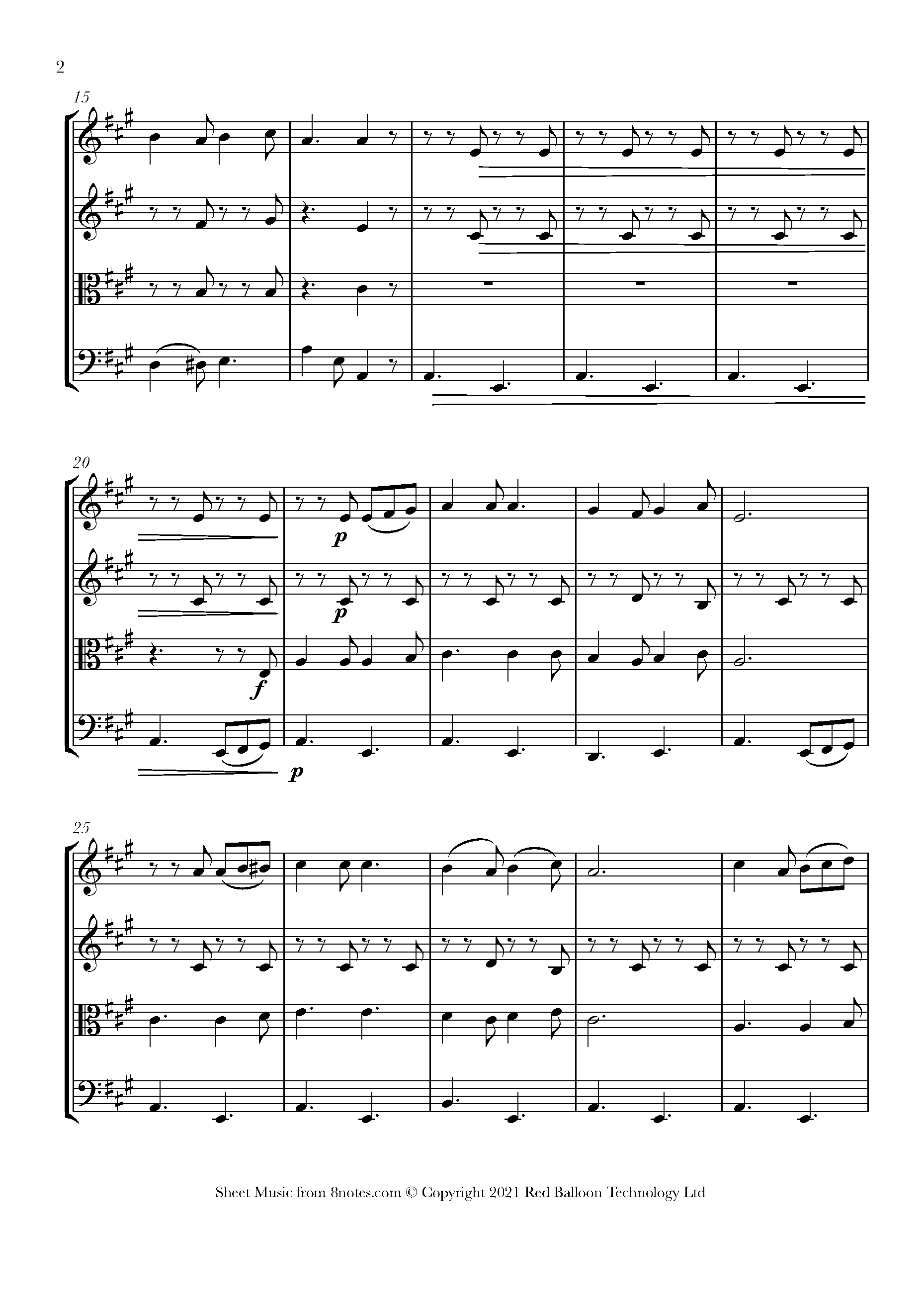 Itsy Bitsy Spider (English Traditional) Sheet music for String Quartet ...