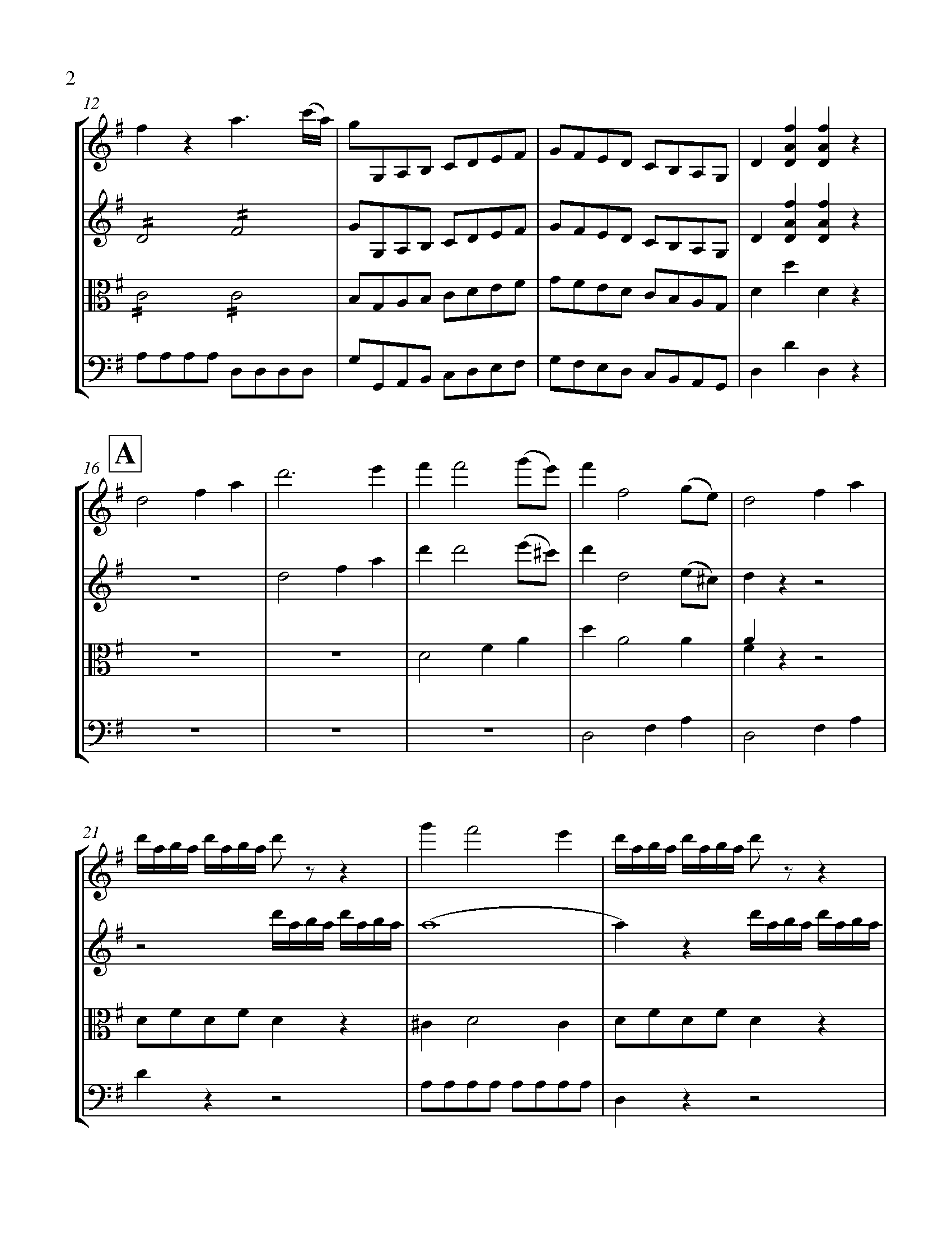 Mozart - Quartet no.1 K80 2nd Movement Sheet music for String Quartet ...