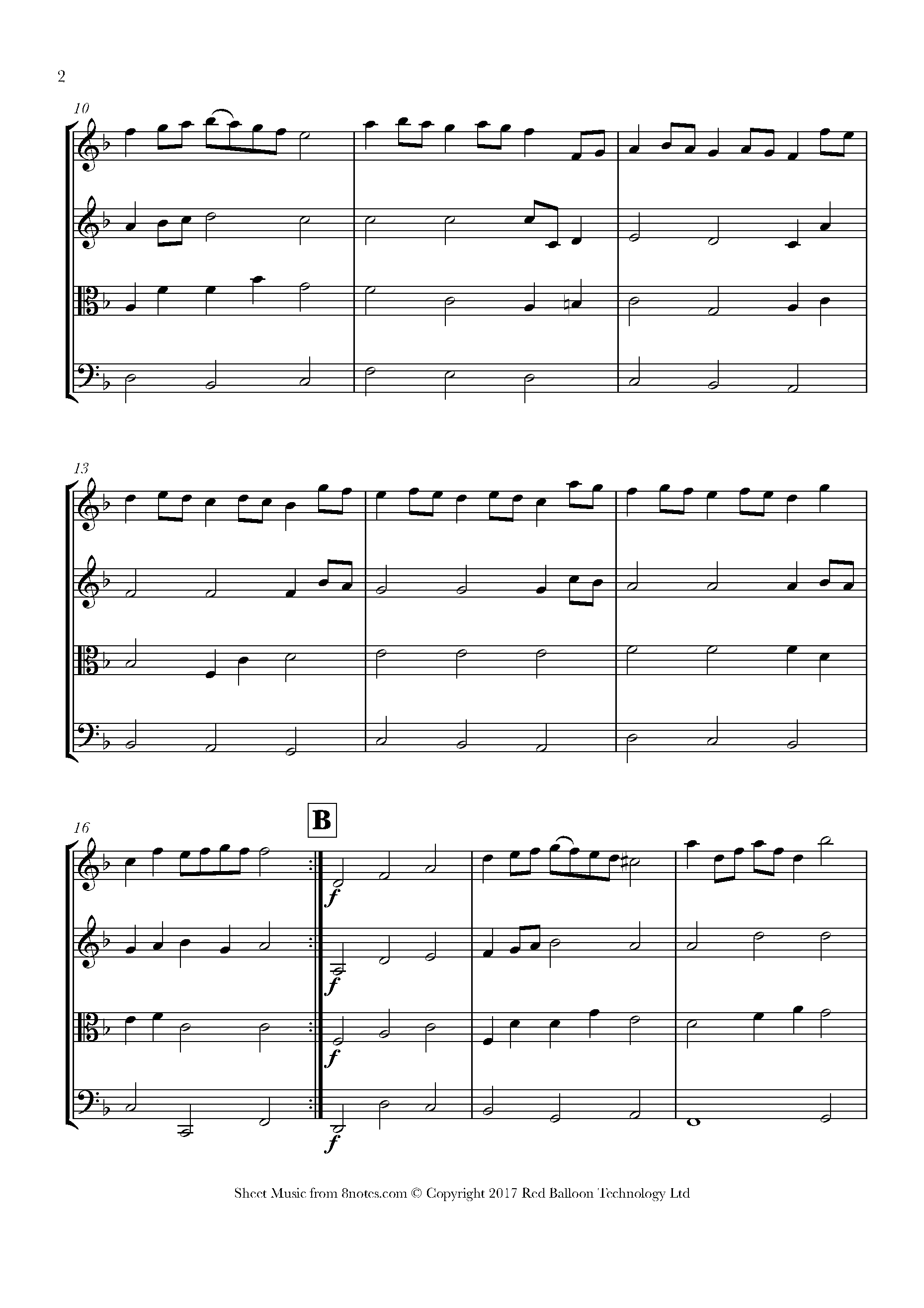 Purcell - Rondeau from Abdelazer Sheet music for String Quartet ...