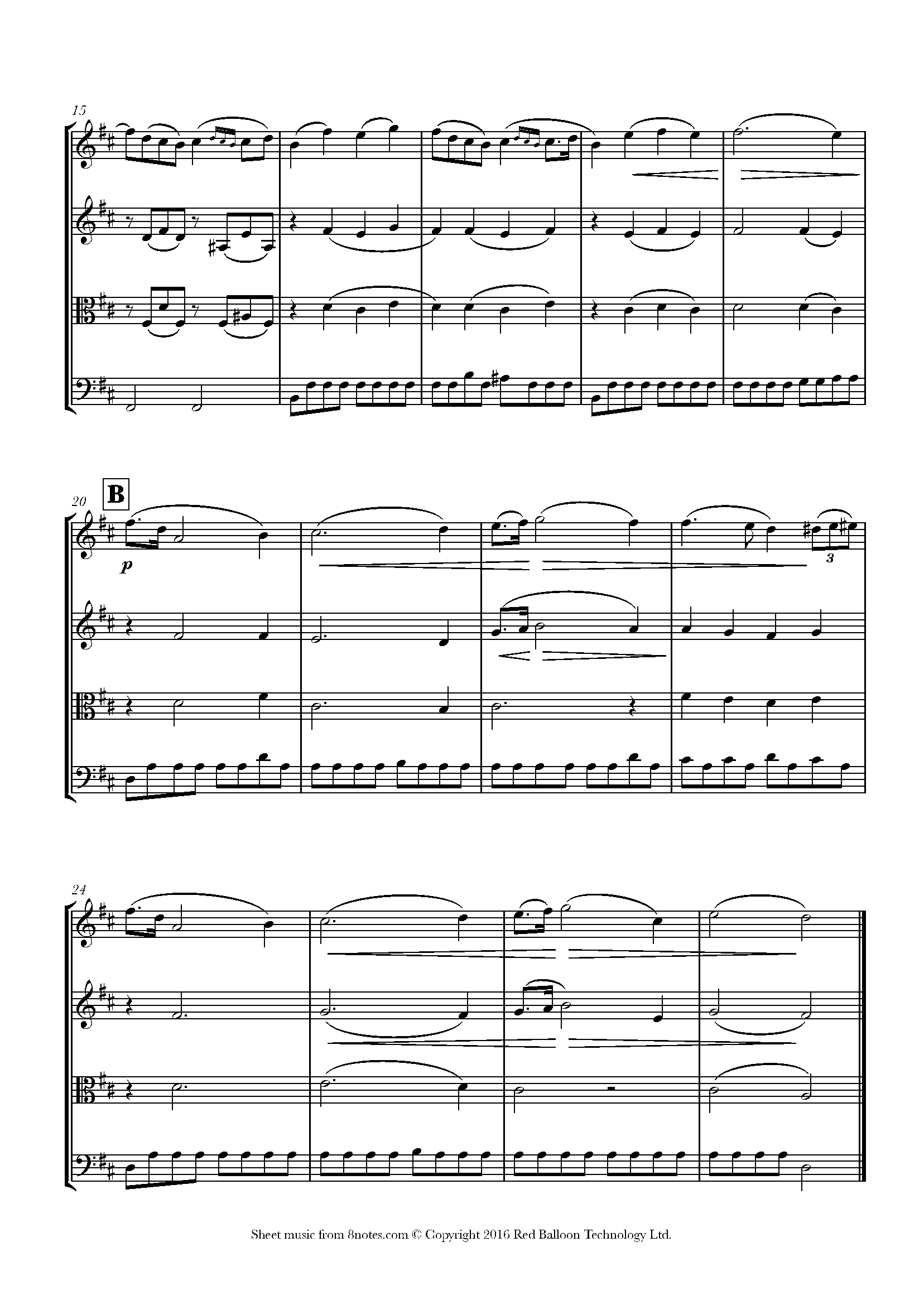 Chopin - Raindrop Prelude Op. 28 No. 15 Sheet music for String Quartet ...