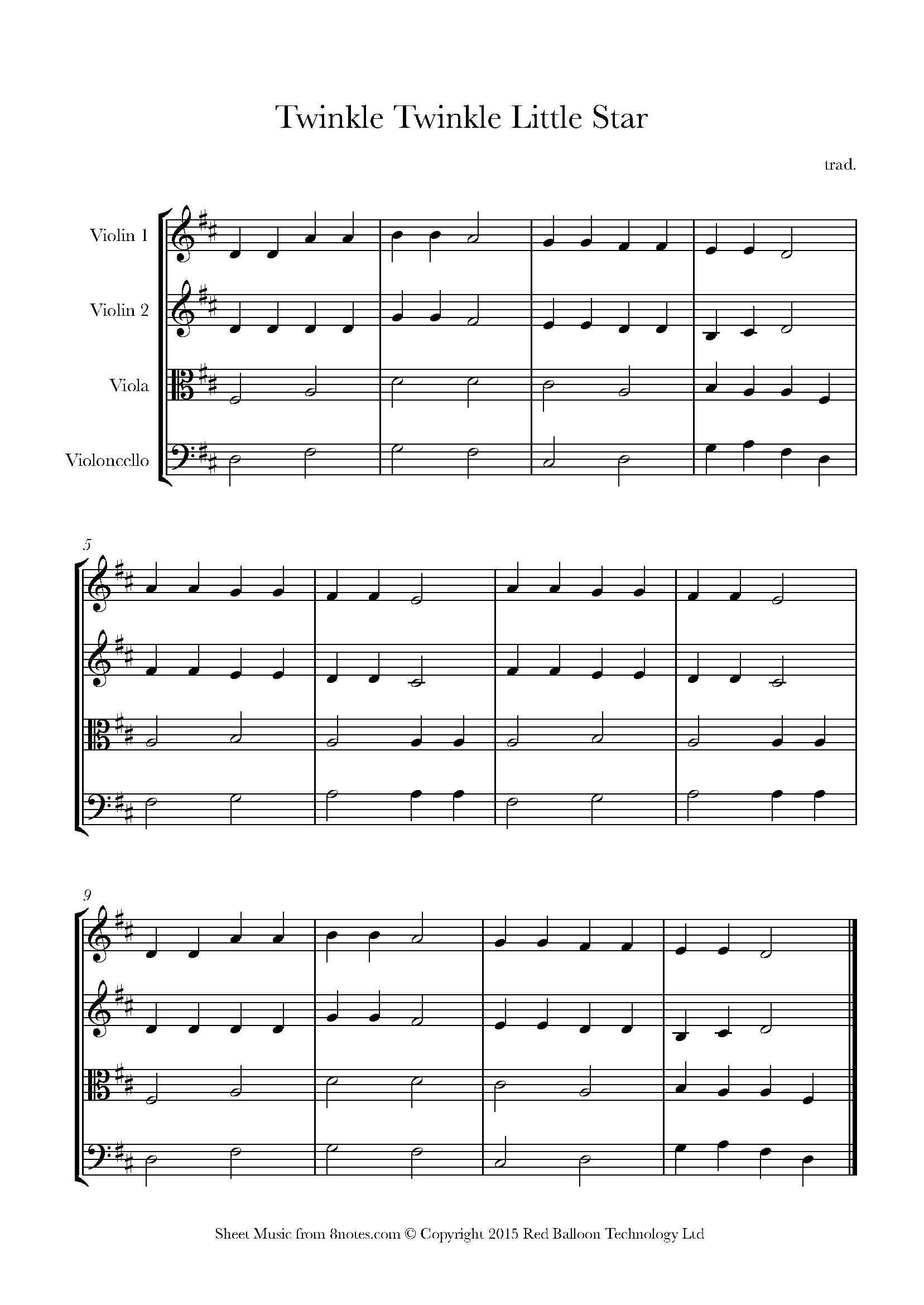 Violin Sheet Music For Beginners Twinkle Twinkle Little Star