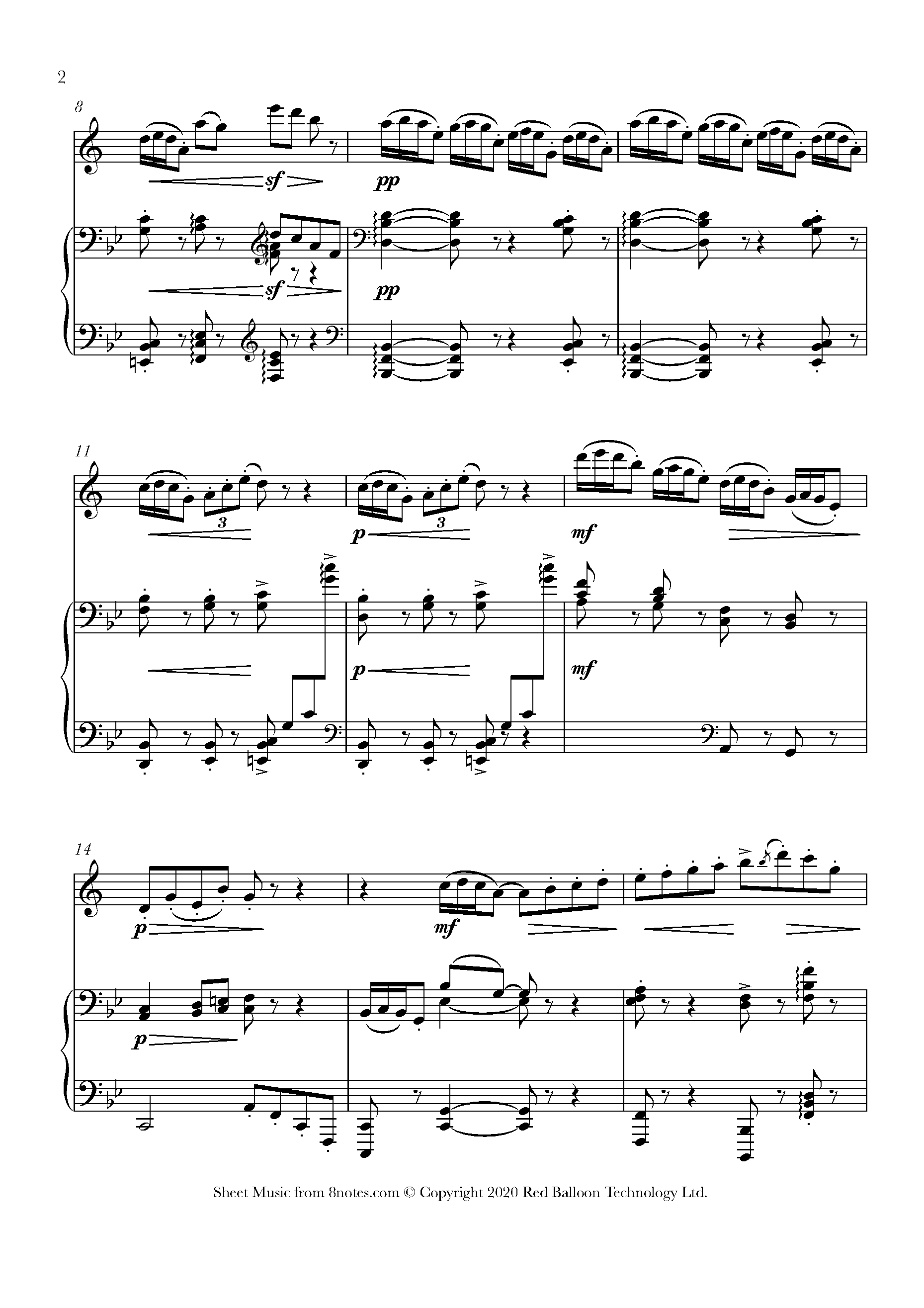 Debussy - Arabesque No.2 Sheet music for Tenor Saxophone - 8notes.com