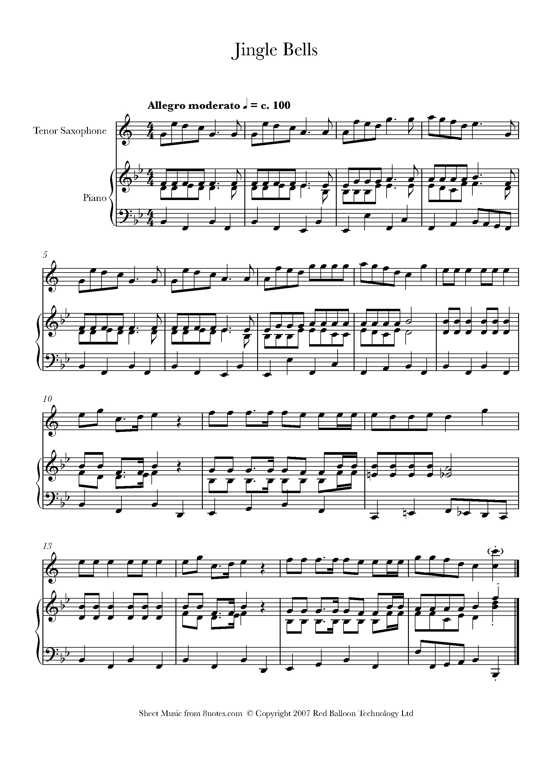 Jingle Bells For Alto Sax With Letter Jingle Bells For Alto Sax With Letter
