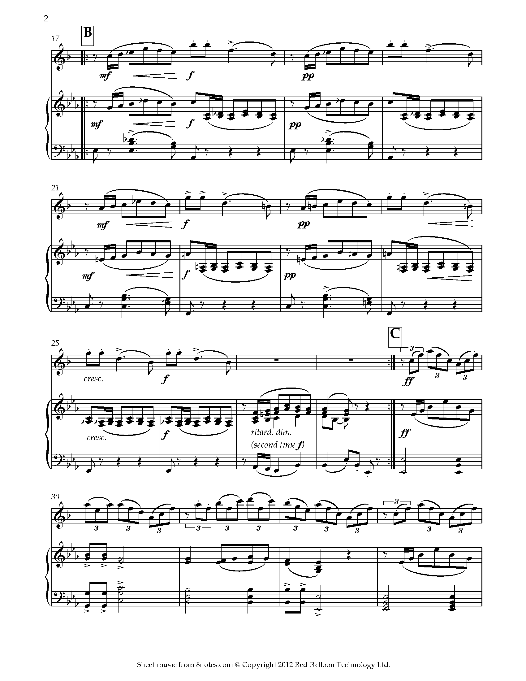 Dvořák - Slavonic Dance No. 3 Sheet music for Tenor Saxophone - 8notes.com