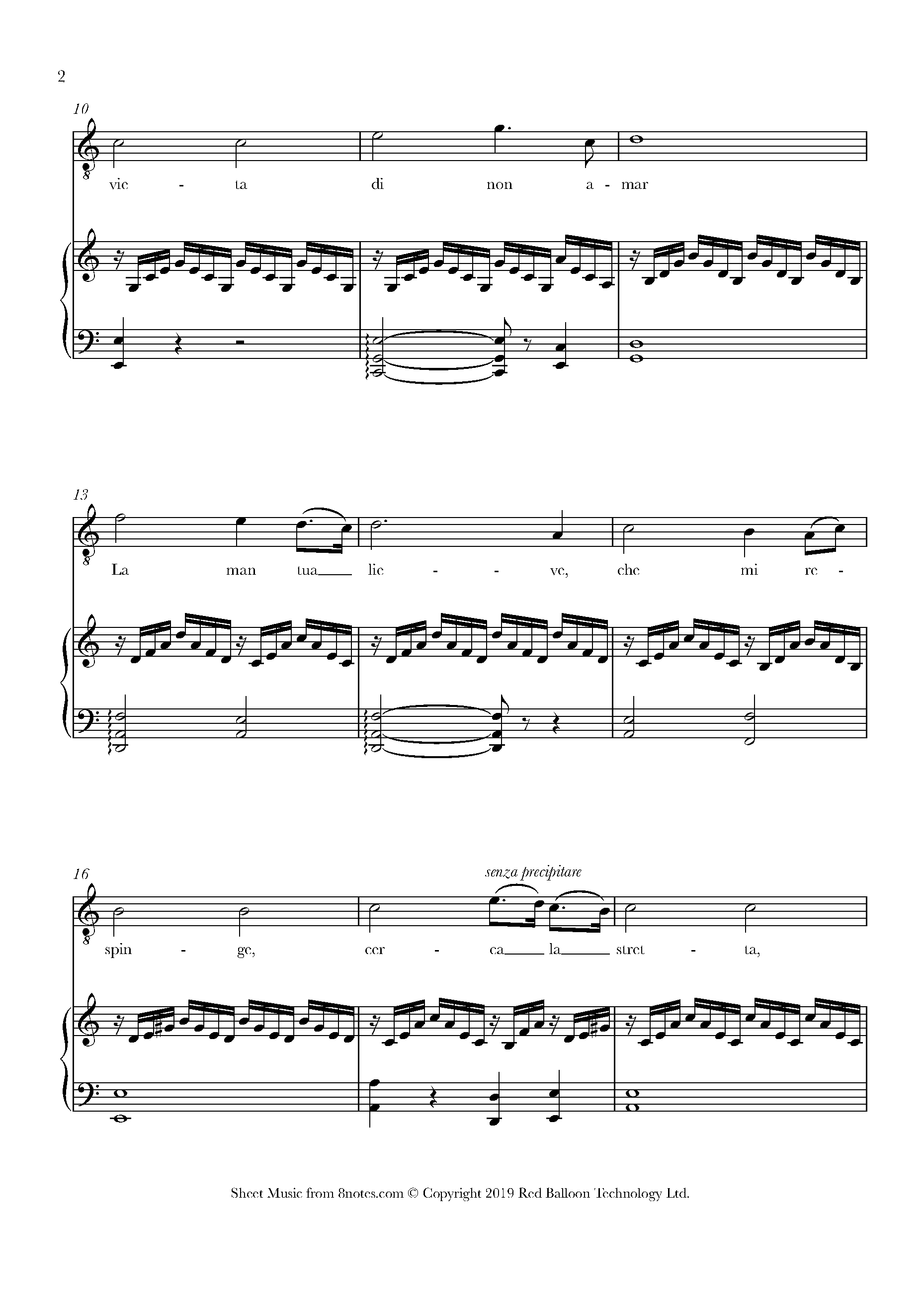 Giordano - Amor Ti Vieta from Fedora Sheet music for Tenor Voice ...