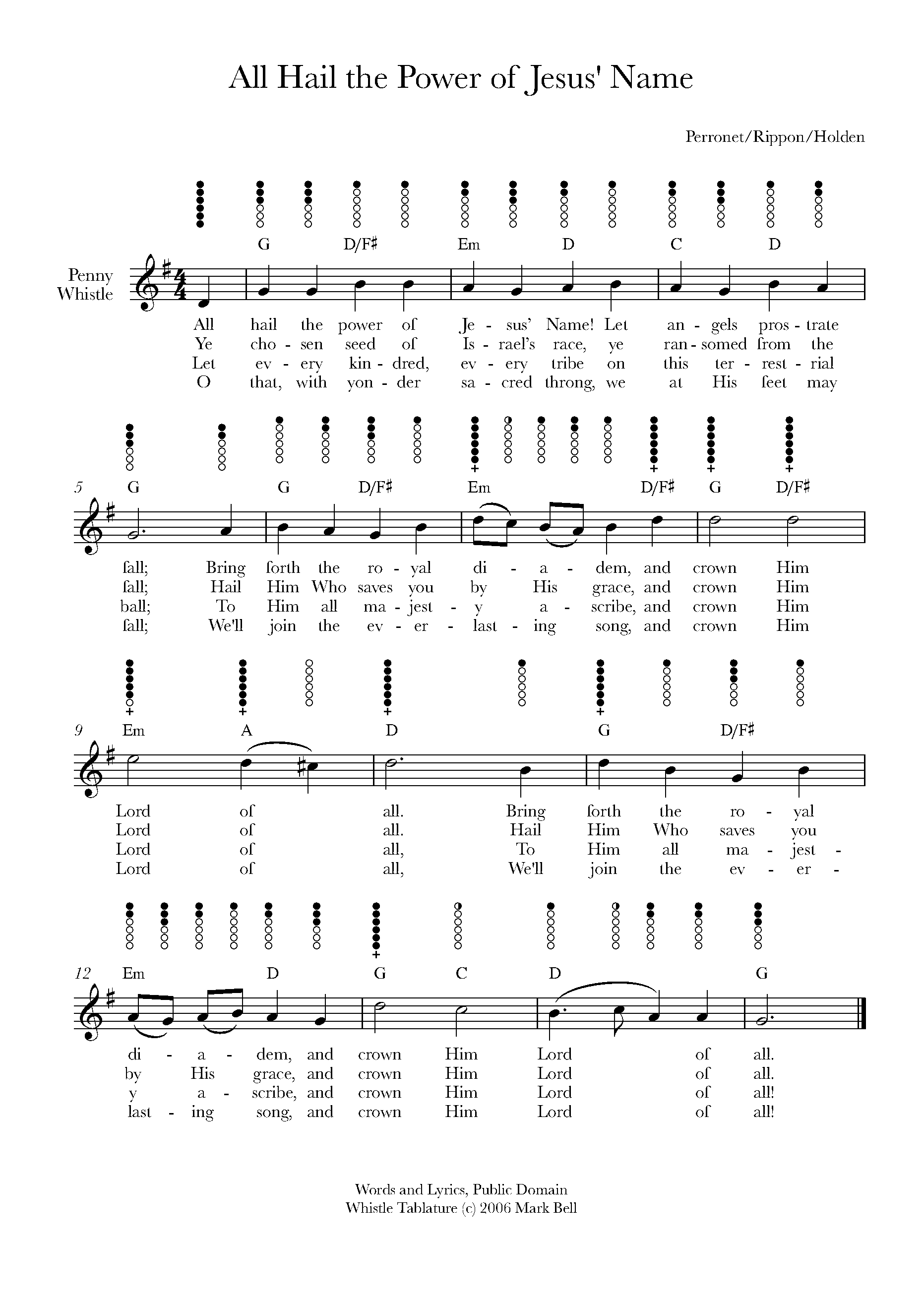 Oliver Holden - All Hail the Power of Jesus' Name Sheet music for Tin ...