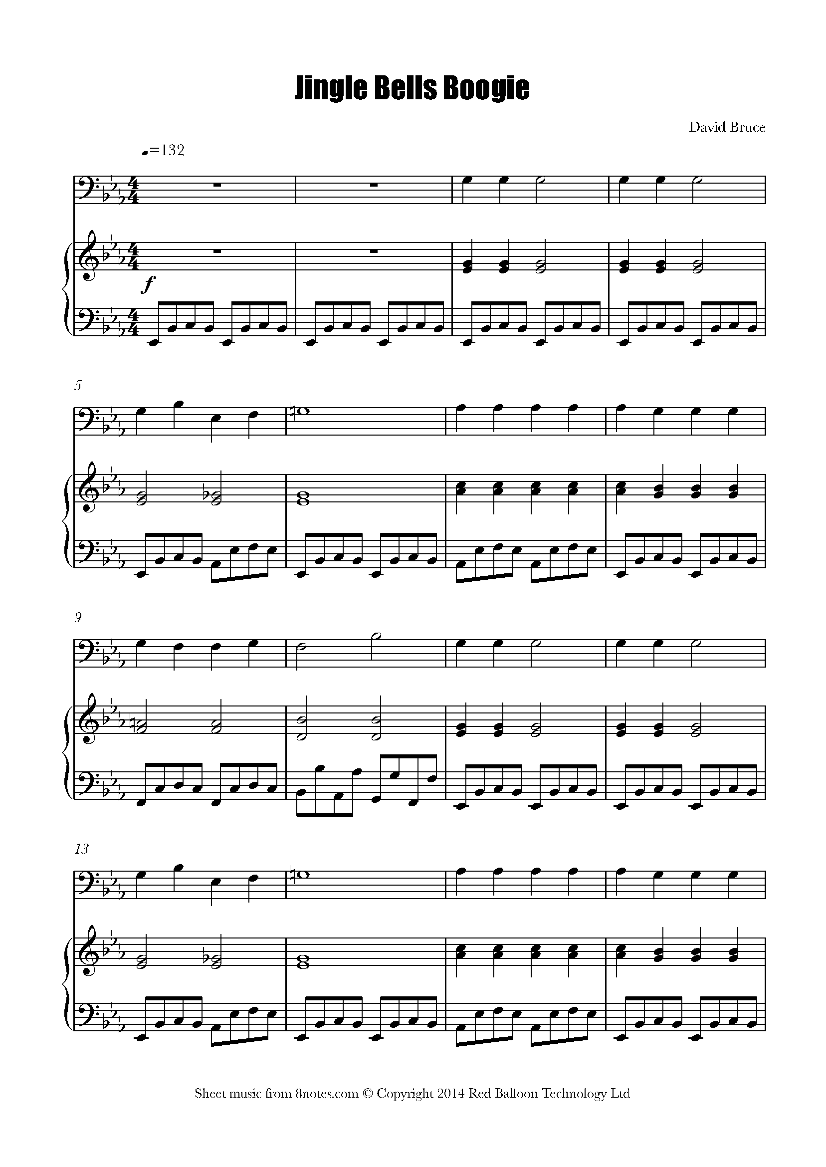 David Bruce - Jingle Bells Boogie Sheet music for Trombone - 8notes.com