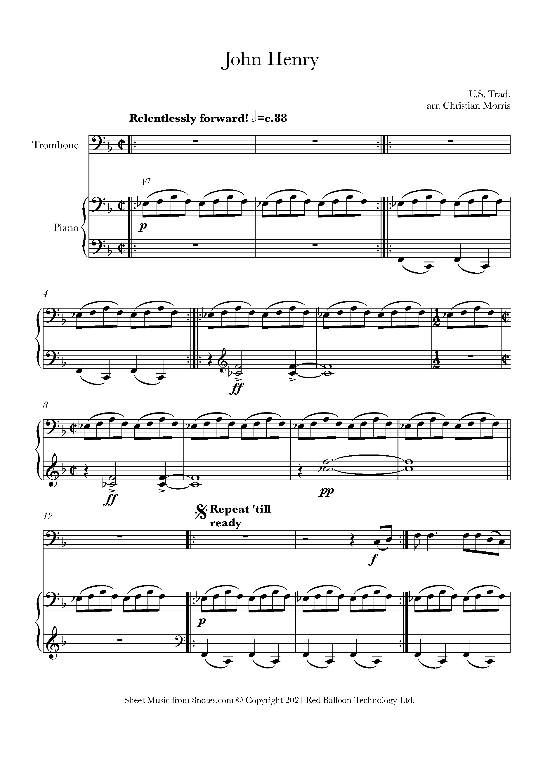 John Henry Sheet music for Trombone - 8notes.com