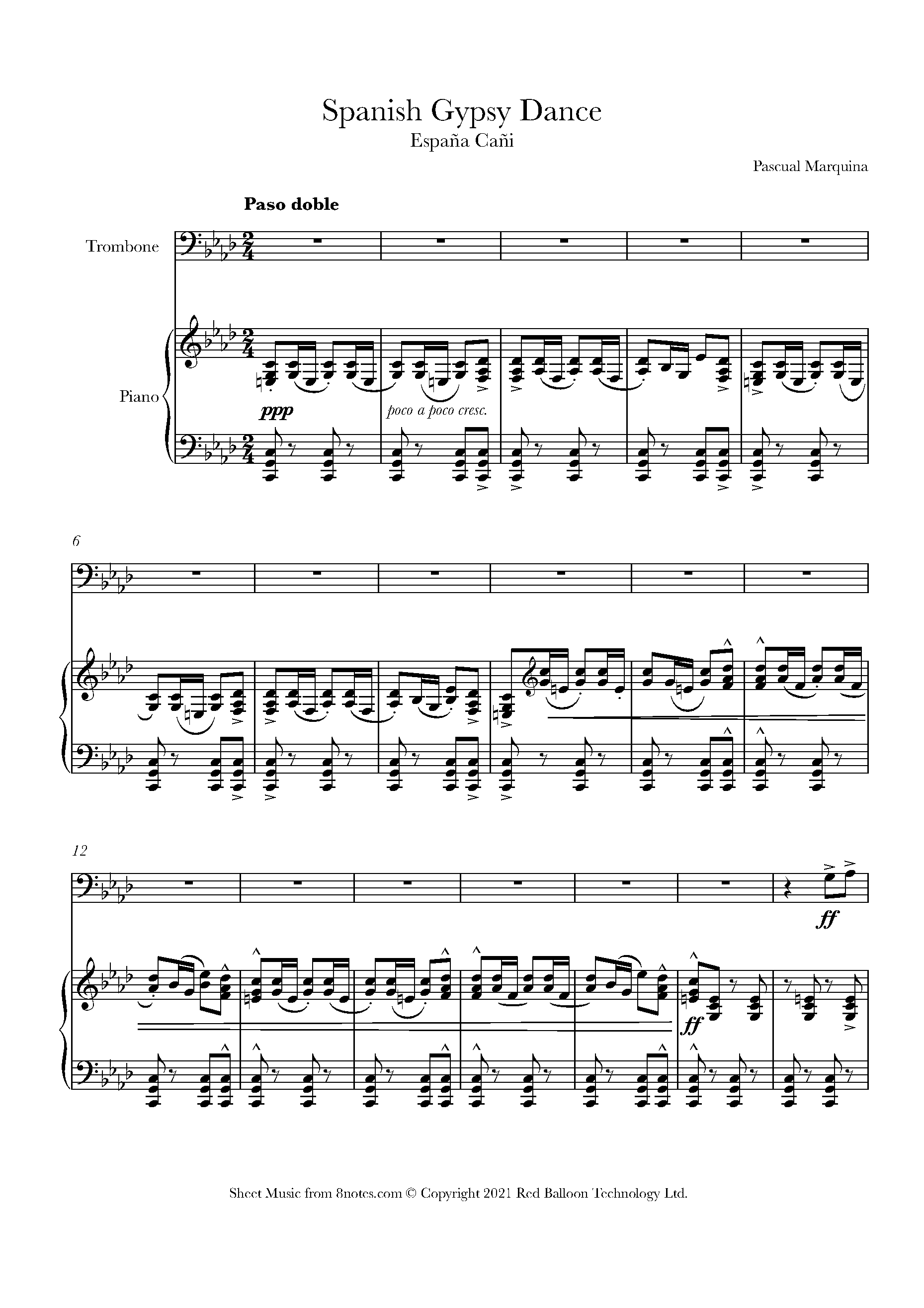 Marquina Narro - Spanish Gypsy Dance (Espana Cani) Sheet music for ...