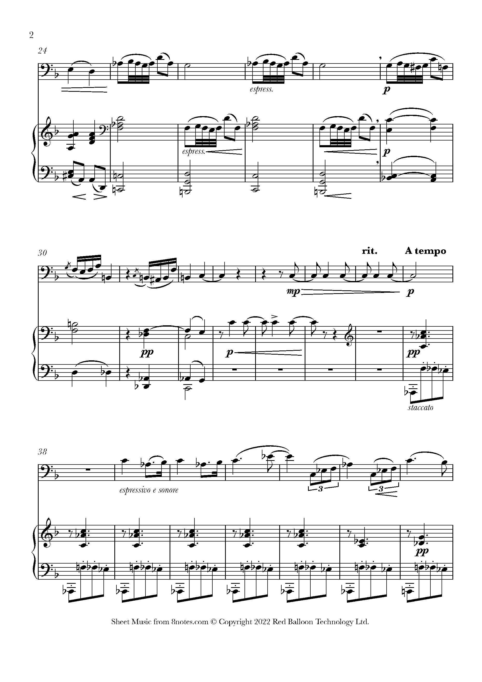 Tchaikovsky - Andante Cantabile from String Quartet No.1 Sheet music ...