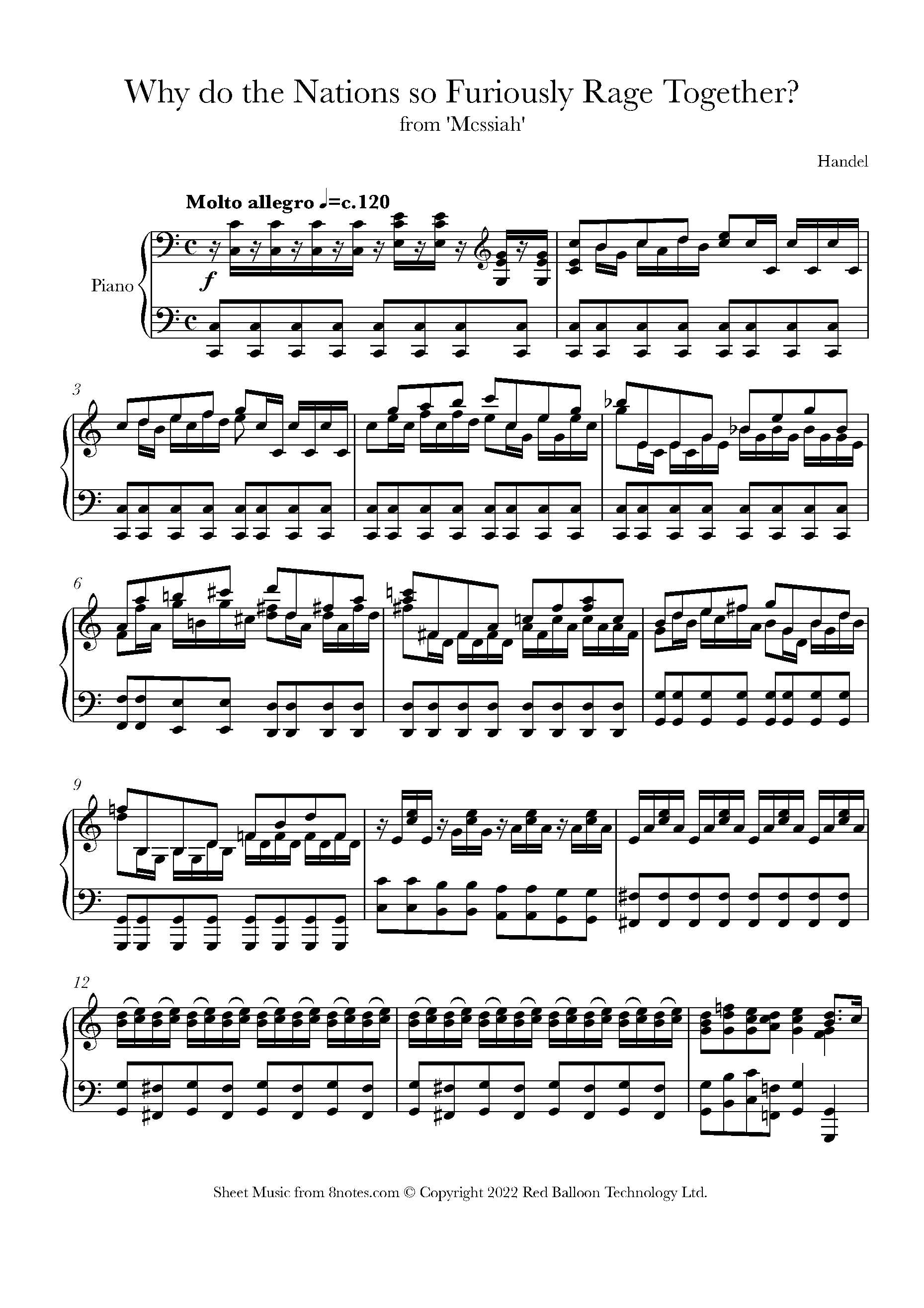 Handel - Why do the Nations so Furiously Rage Together? From Messiah Sheet music for Trombone ...