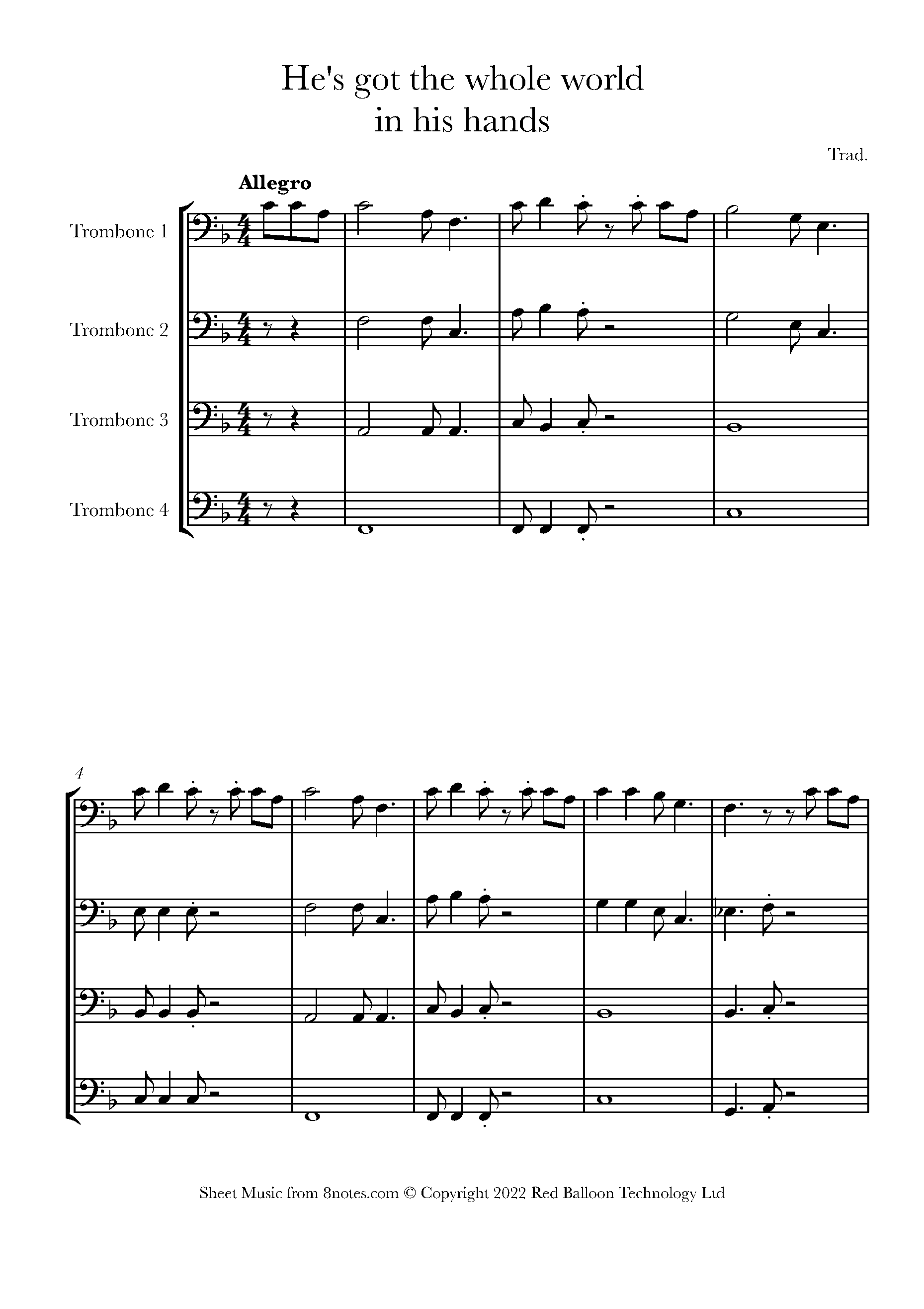 He's got the Whole World in his Hands (American Spiritual) Sheet music ...