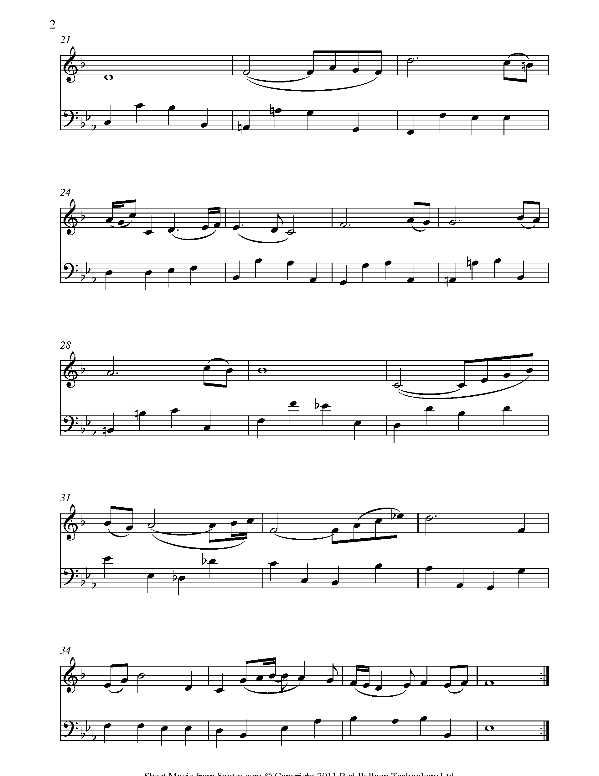 Bach - Air on a G String Sheet music for Trumpet-Trombone Duet - 8notes.com