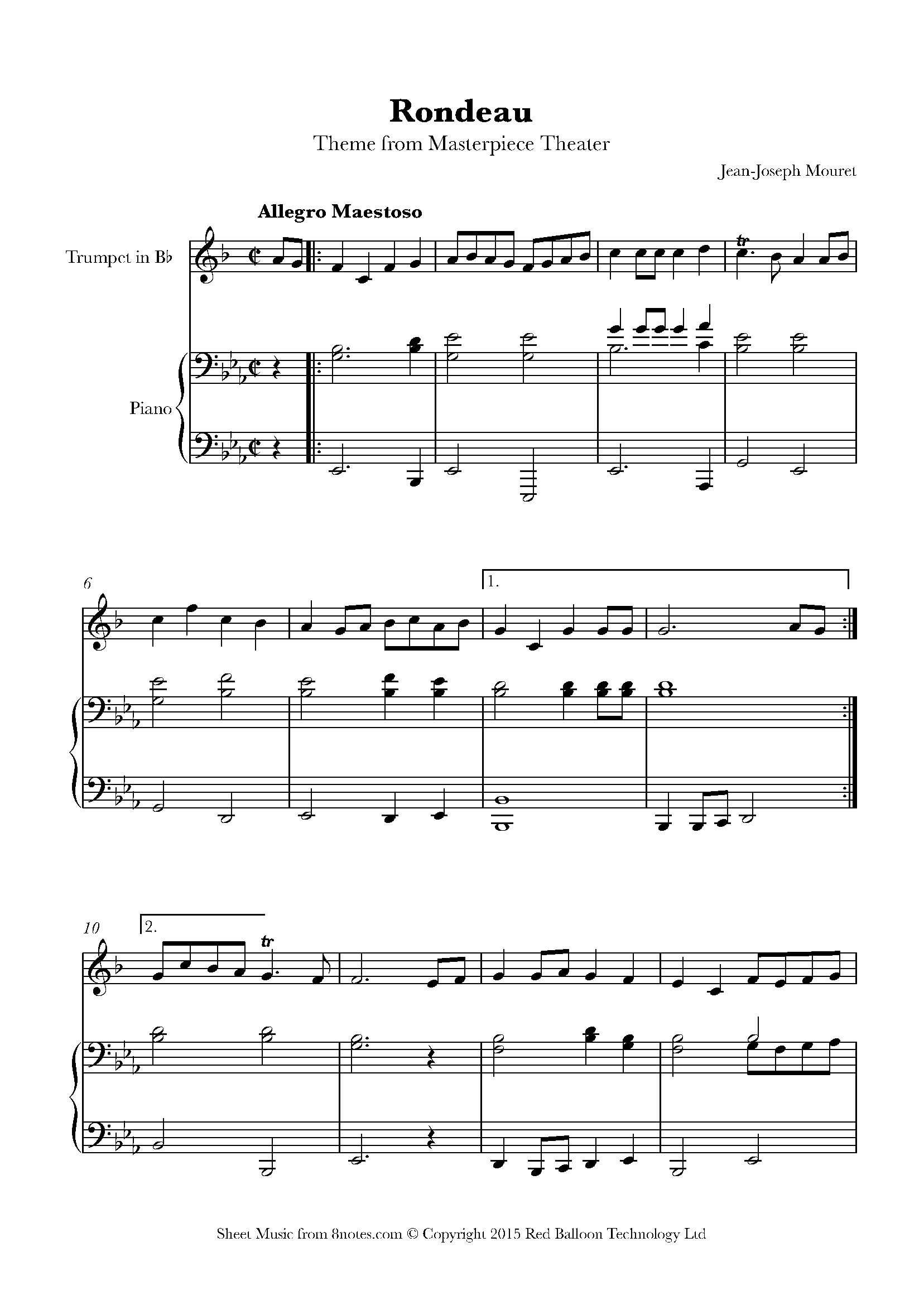 Jean-Joseph Mouret - Fanfare-Rondeau first Suite de symphonies (Theme from Masterpiece Theatre ...