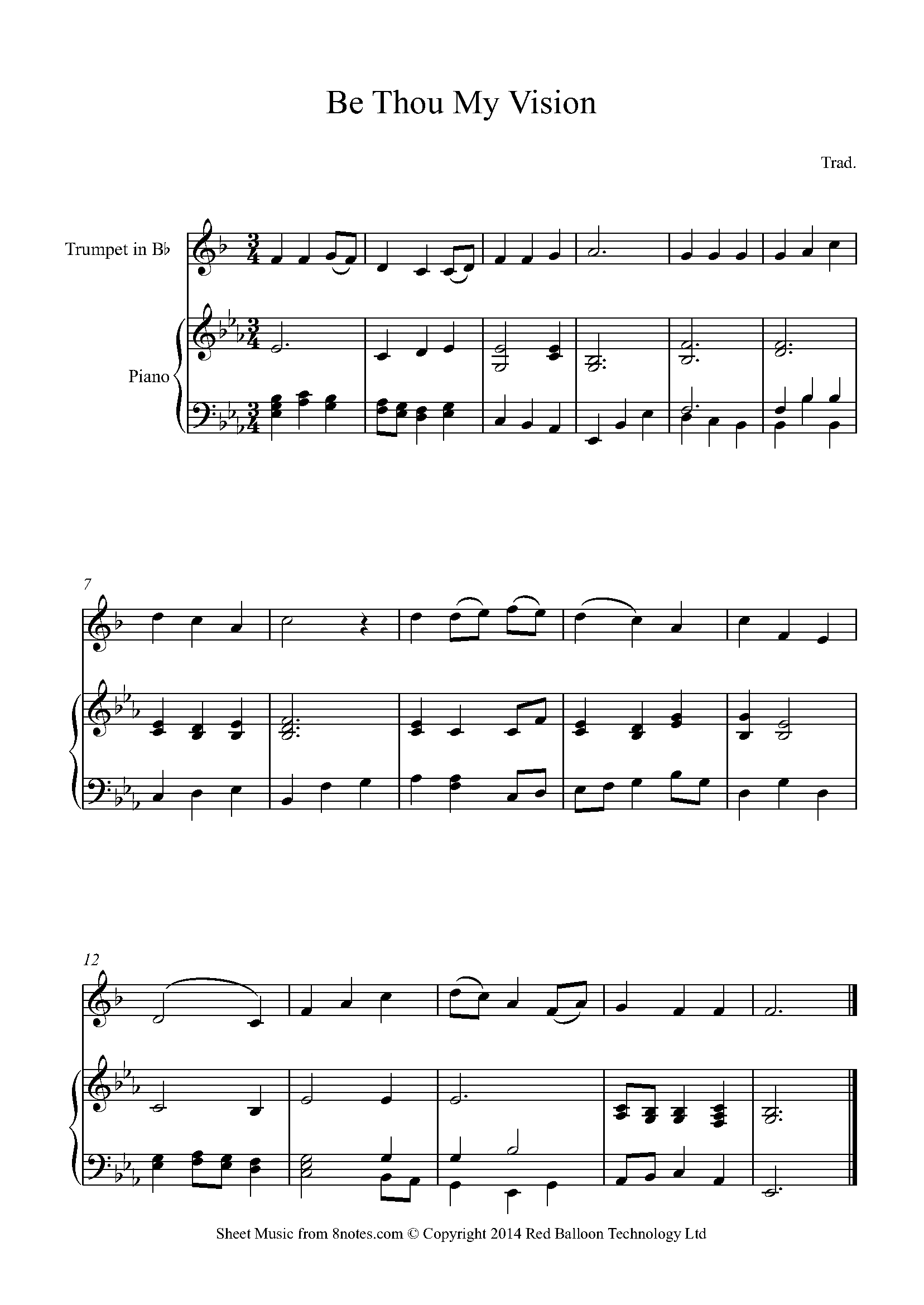 Be Thou My Vision Sheet music for Trumpet - 8notes.com