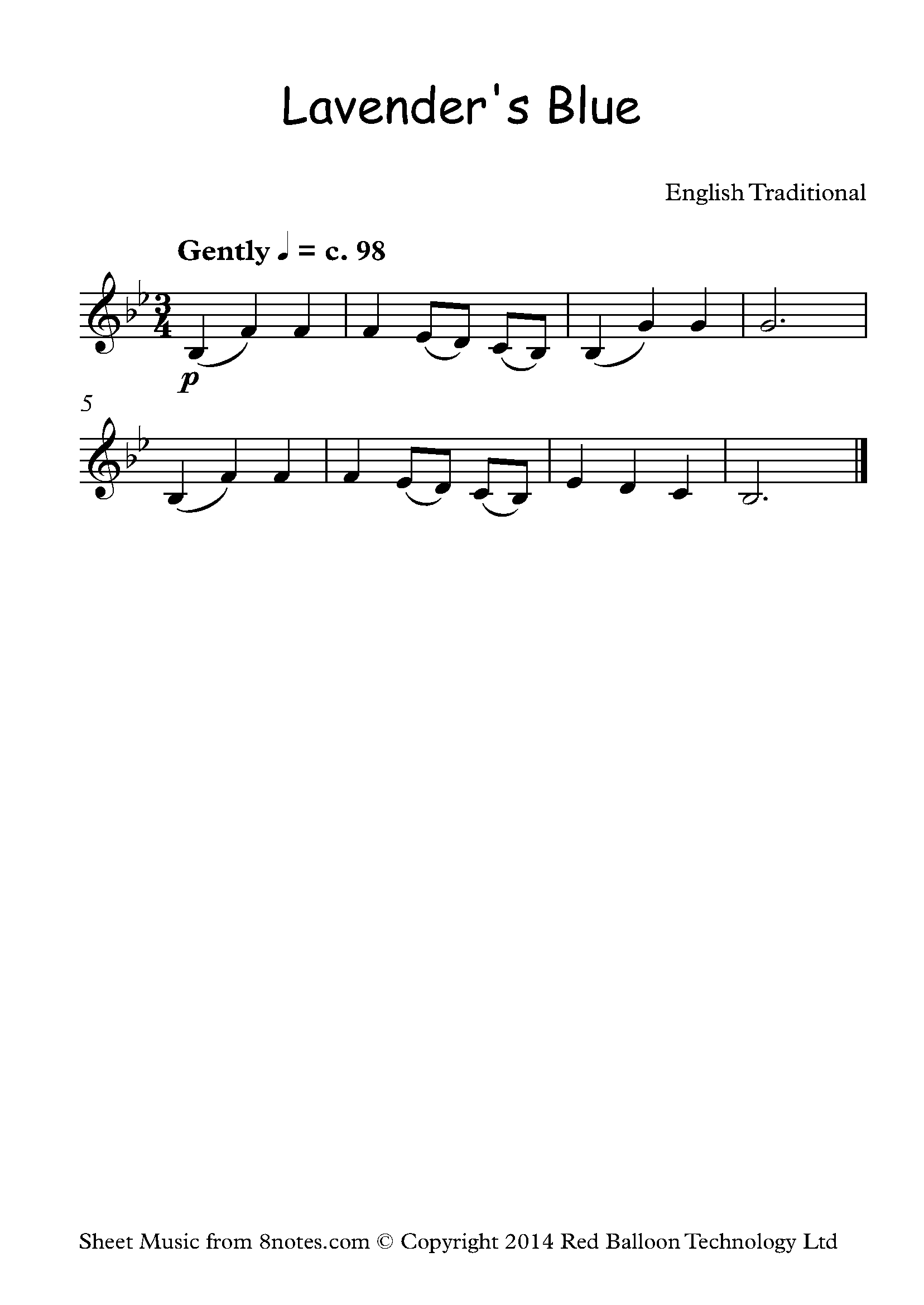 Lavender's Blue Sheet music for Trumpet - 8notes.com