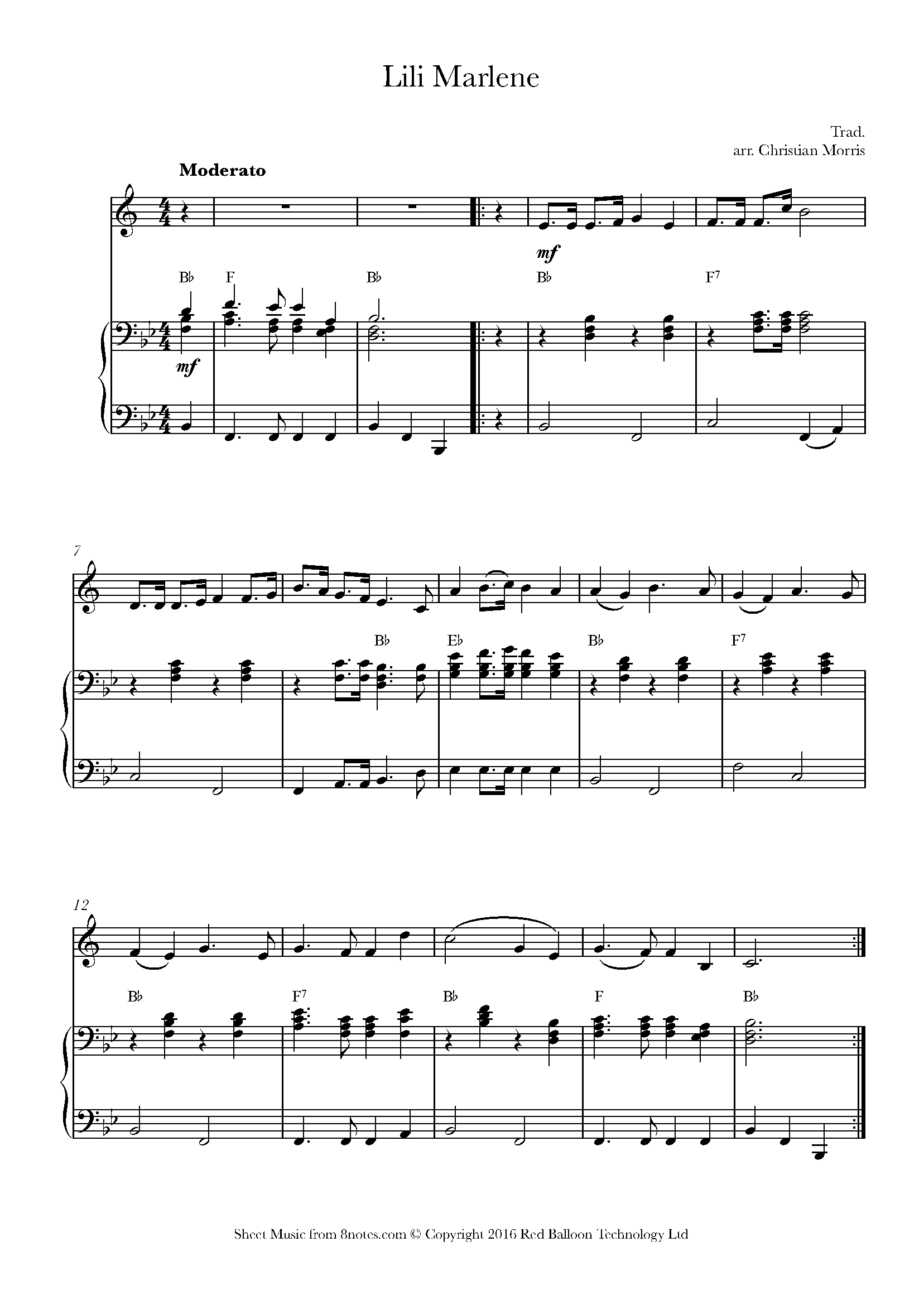 Lili Marlene Sheet music for Trumpet - 8notes.com