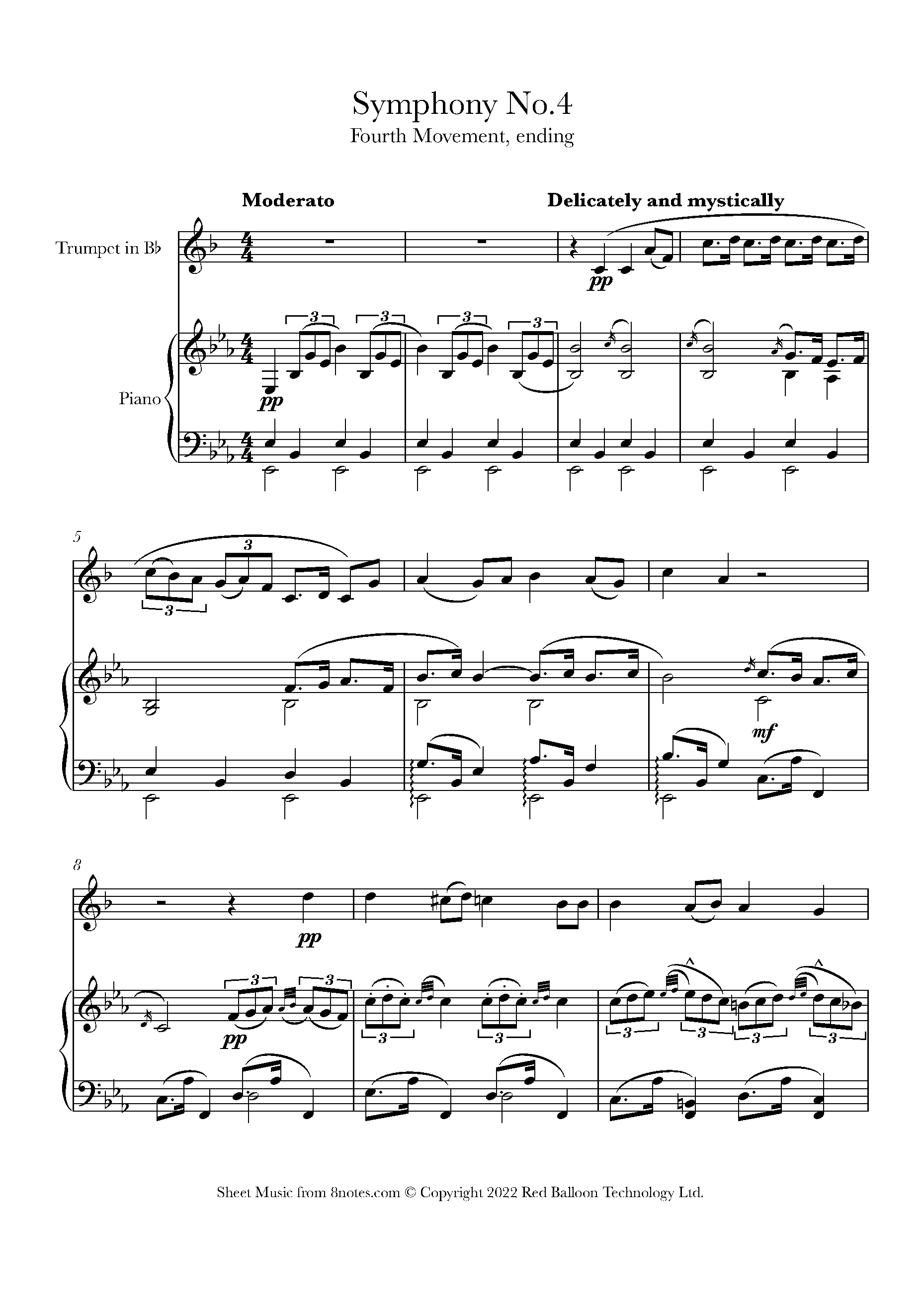 Mahler - Symphony No.4, Fourth Movement Sheet music for Trumpet ...