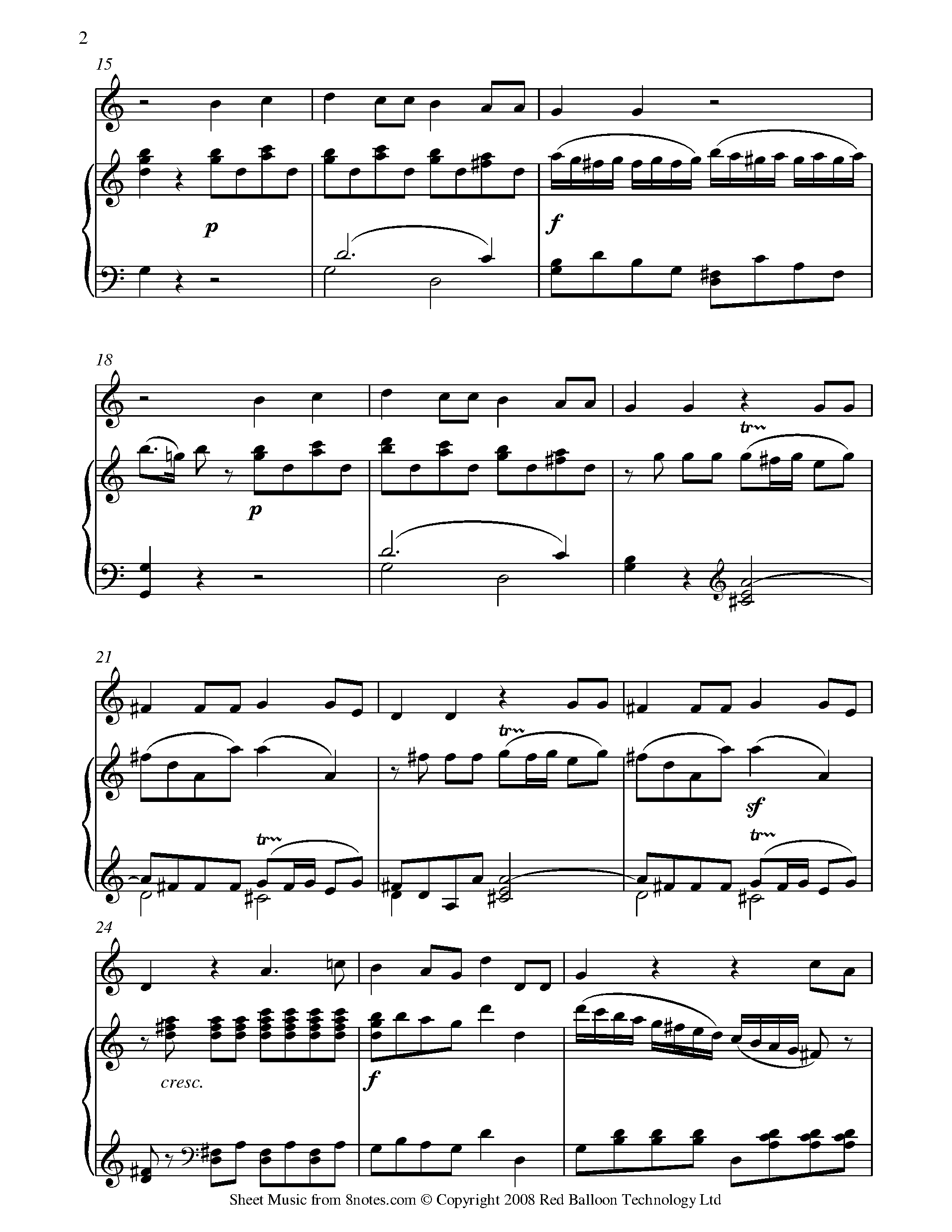 Mozart - Non Piu Andrai from Marriage of Figaro Sheet music for Trumpet ...