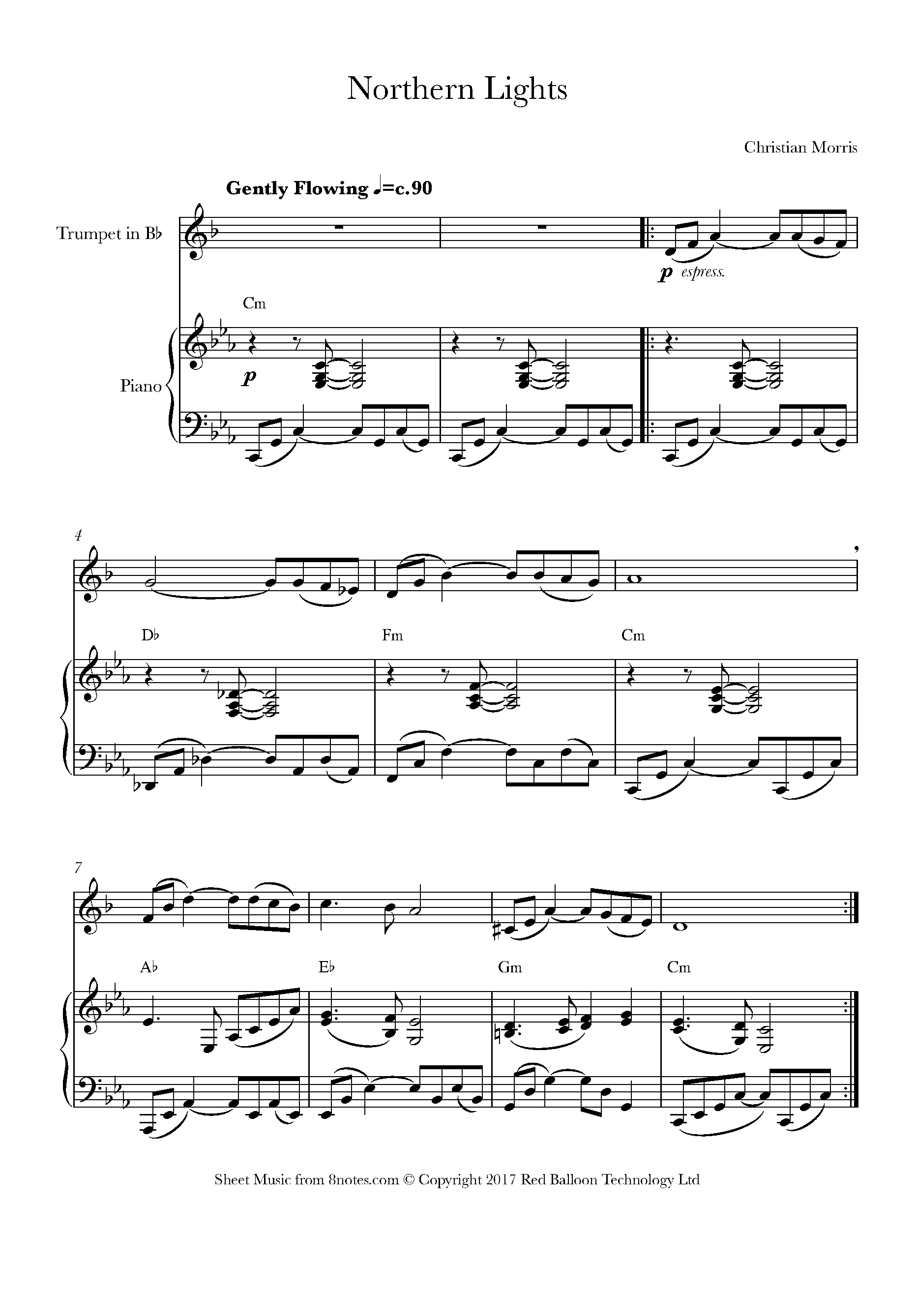 Morris - Northern Lights Sheet music for Trumpet - 8notes.com