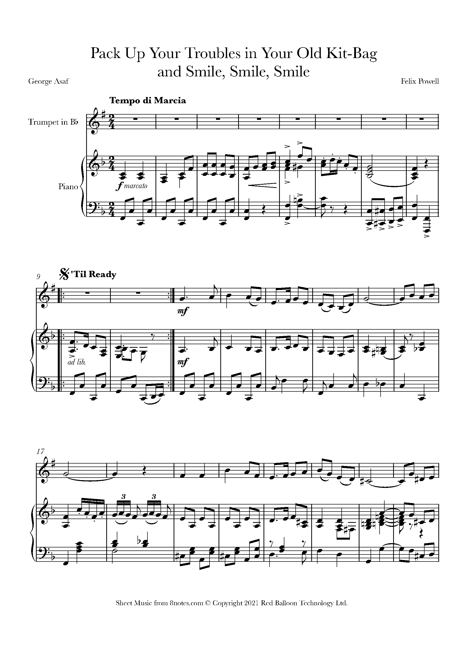 Felix Powell - Pack Up Your Troubles in Your Old Kit-Bag and Smile ...