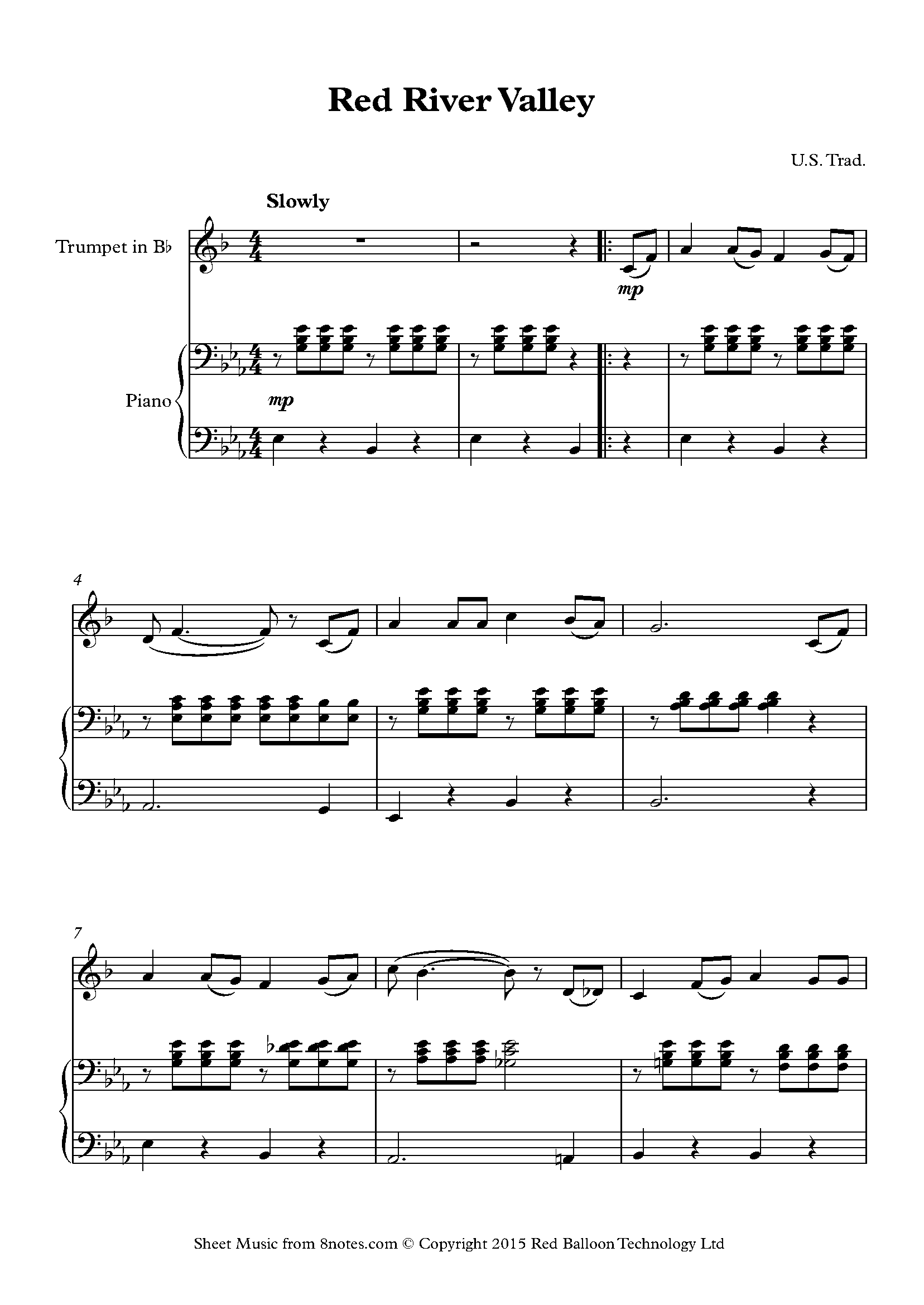 Red River Valley Sheet music for Trumpet - 8notes.com