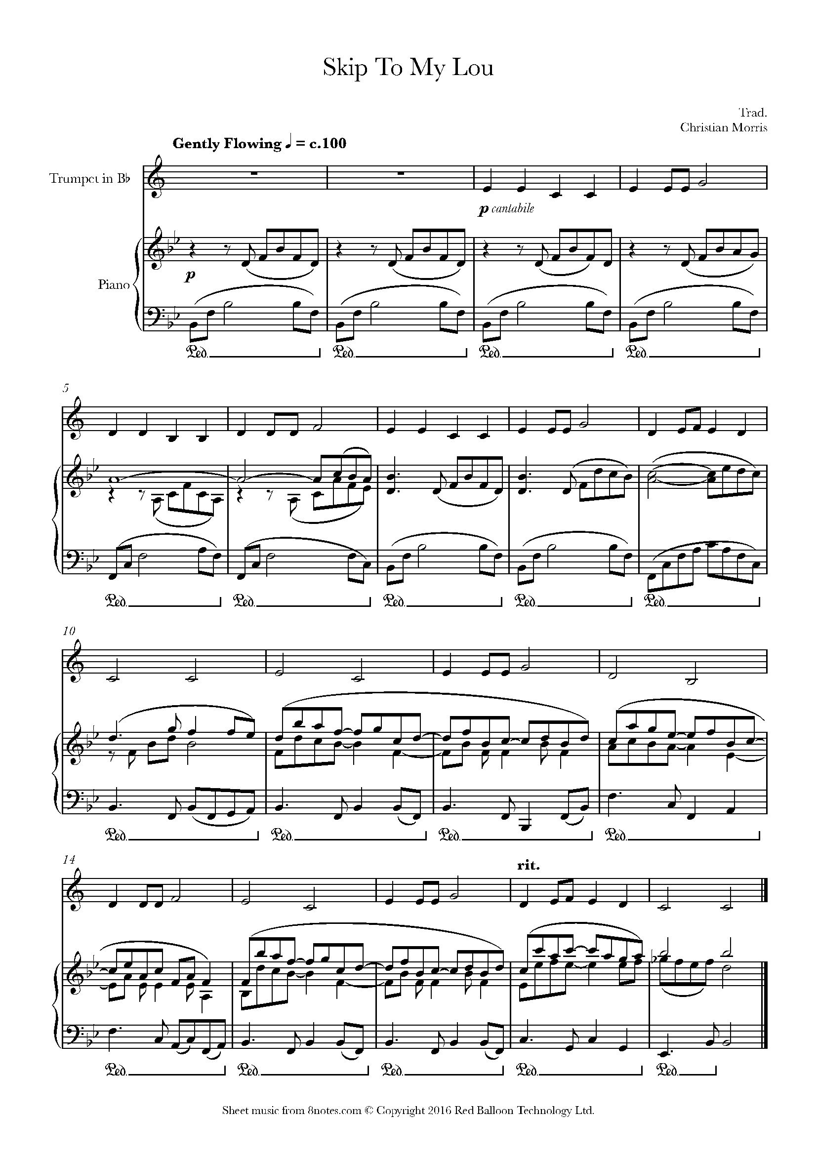 Skip to my lou Sheet music for Trumpet - 8notes.com