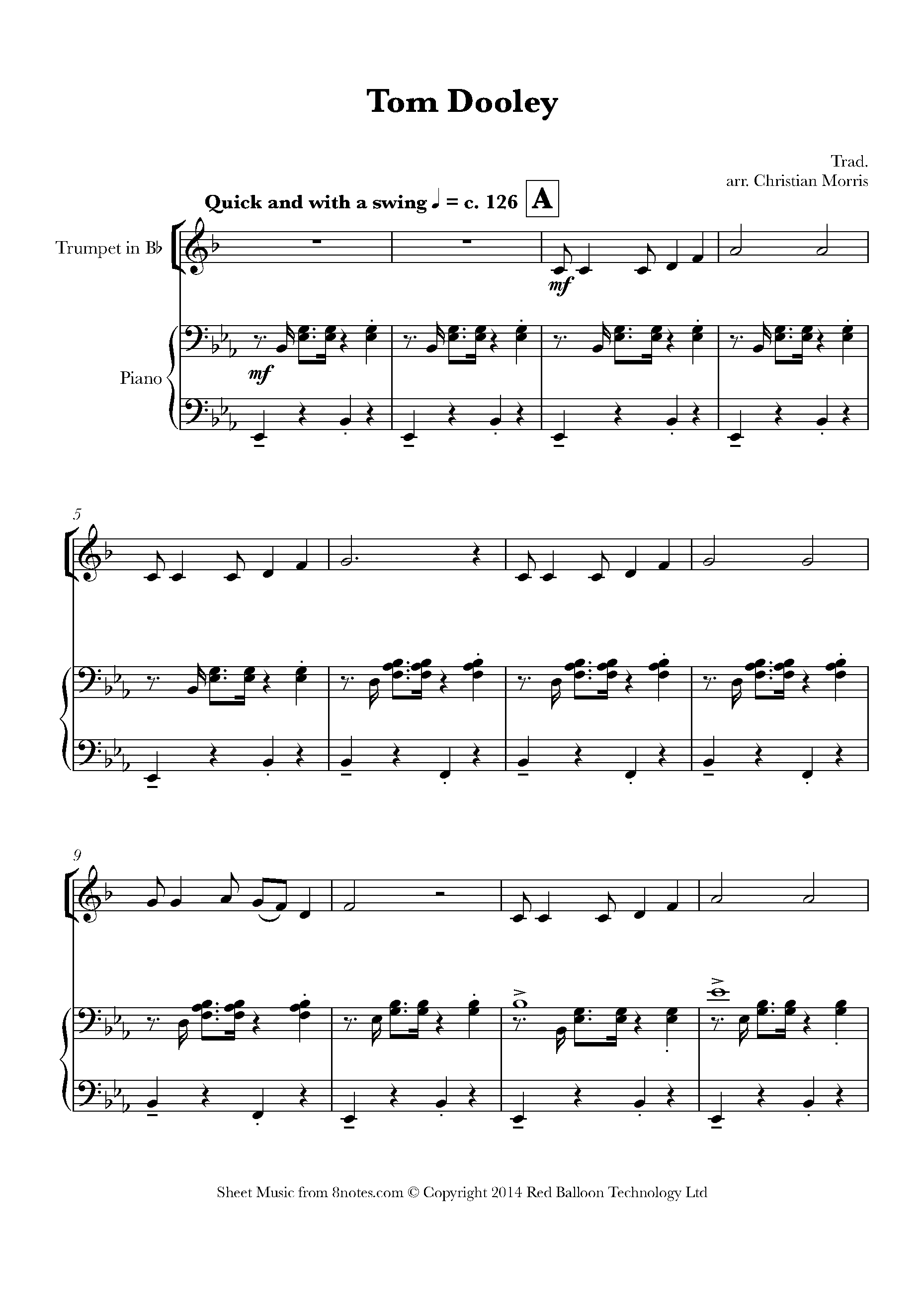 Tom Dooley Sheet music for Trumpet - 8notes.com