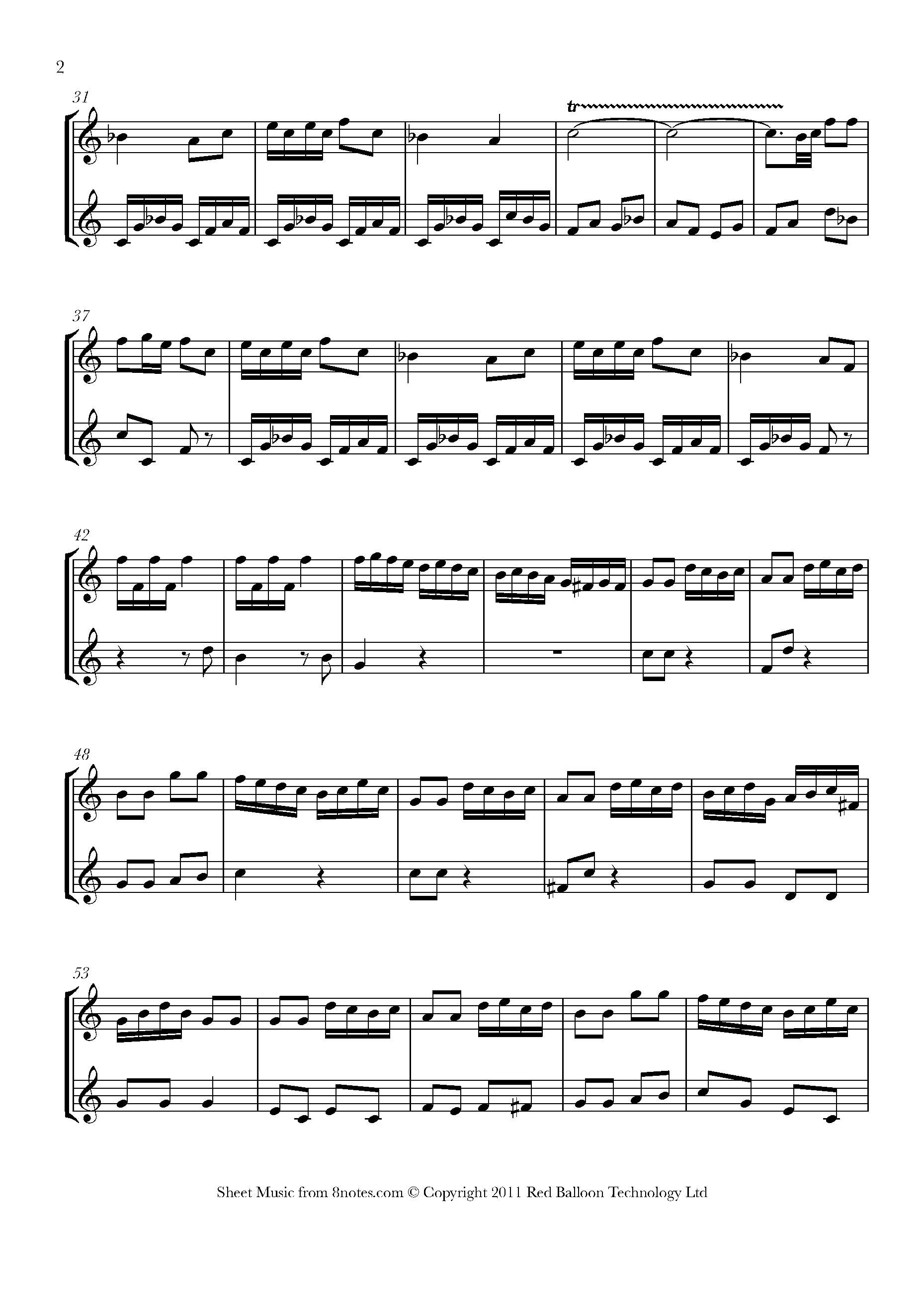 Beethoven - Allegro for a Musical Clock Sheet music for Trumpet Duet ...