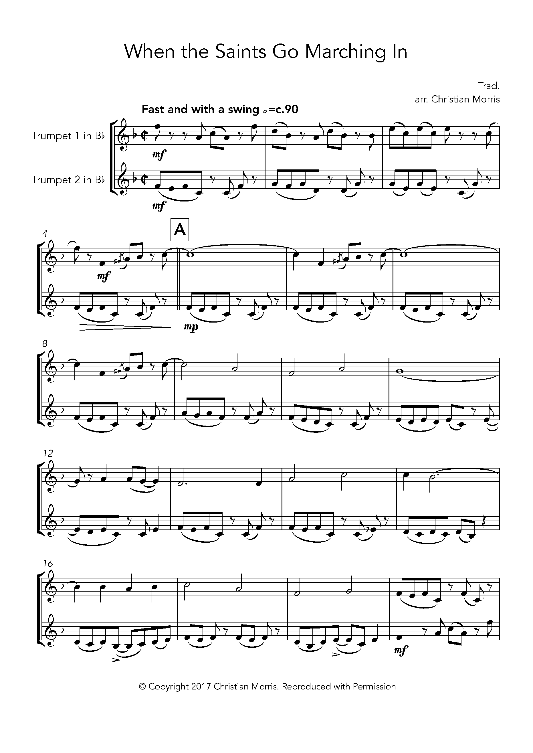 Morris - When the Saints Go Marching In (Fantasy on) Sheet music for ...