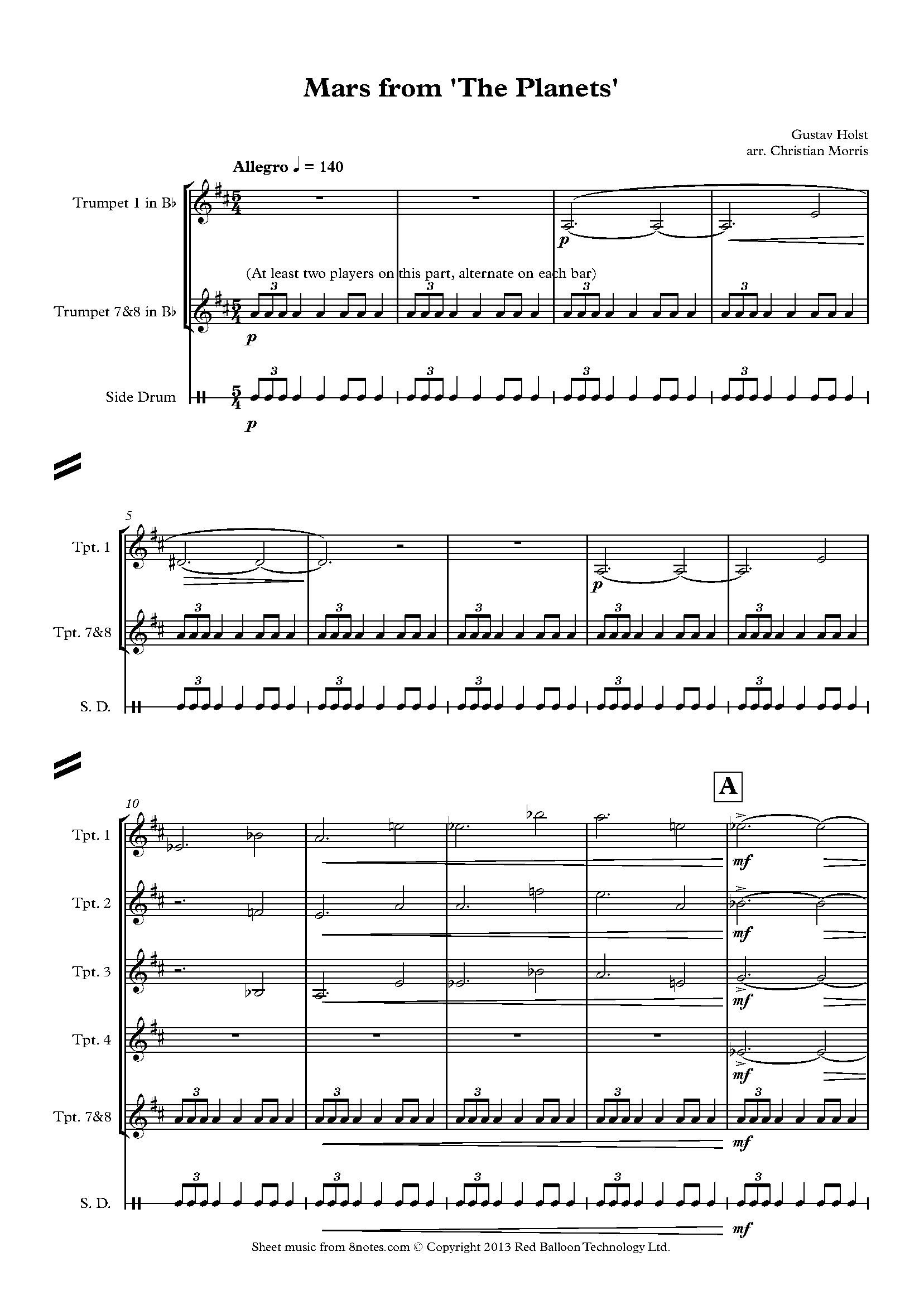 Gustav Holst The Planets Sheet