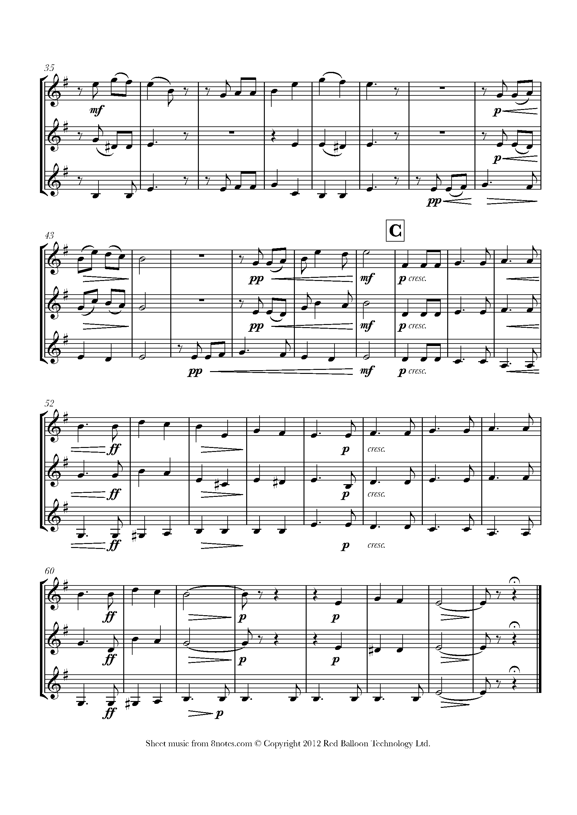 Tchaikovsky - The crown of roses Sheet music for Trumpet Trio - 8notes.com