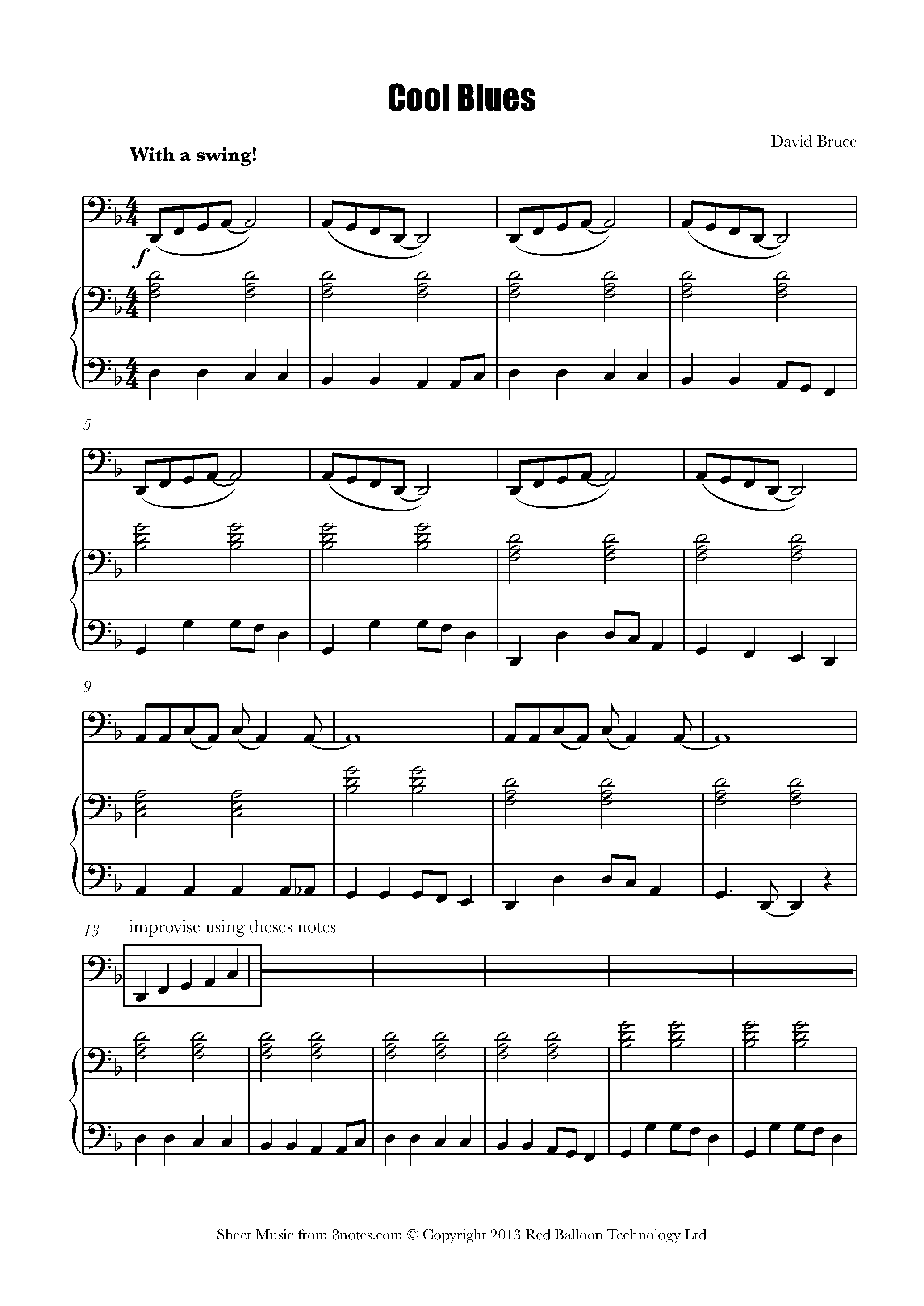David Bruce - Cool Blues Sheet music for Tuba - 8notes.com