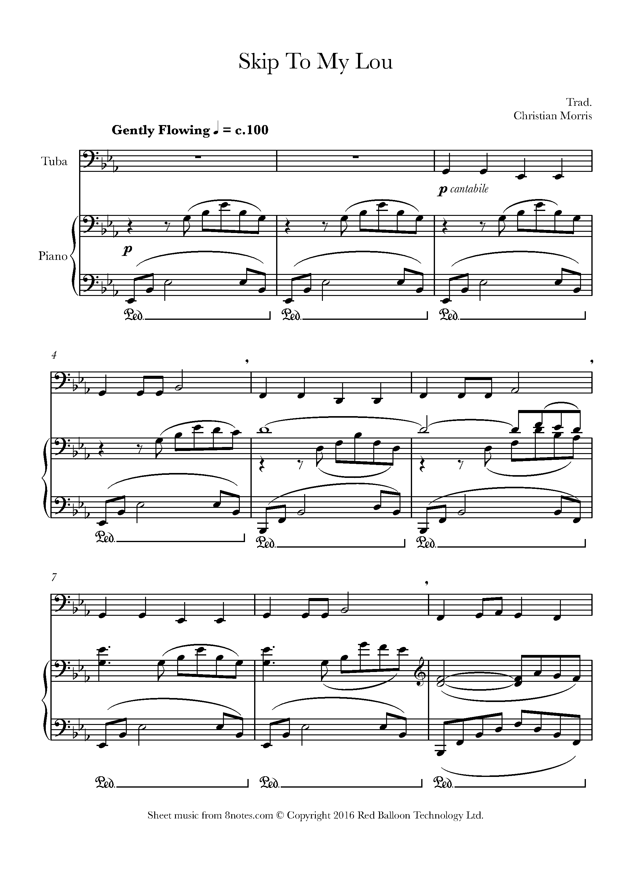 Skip to my lou Sheet music for Tuba - 8notes.com
