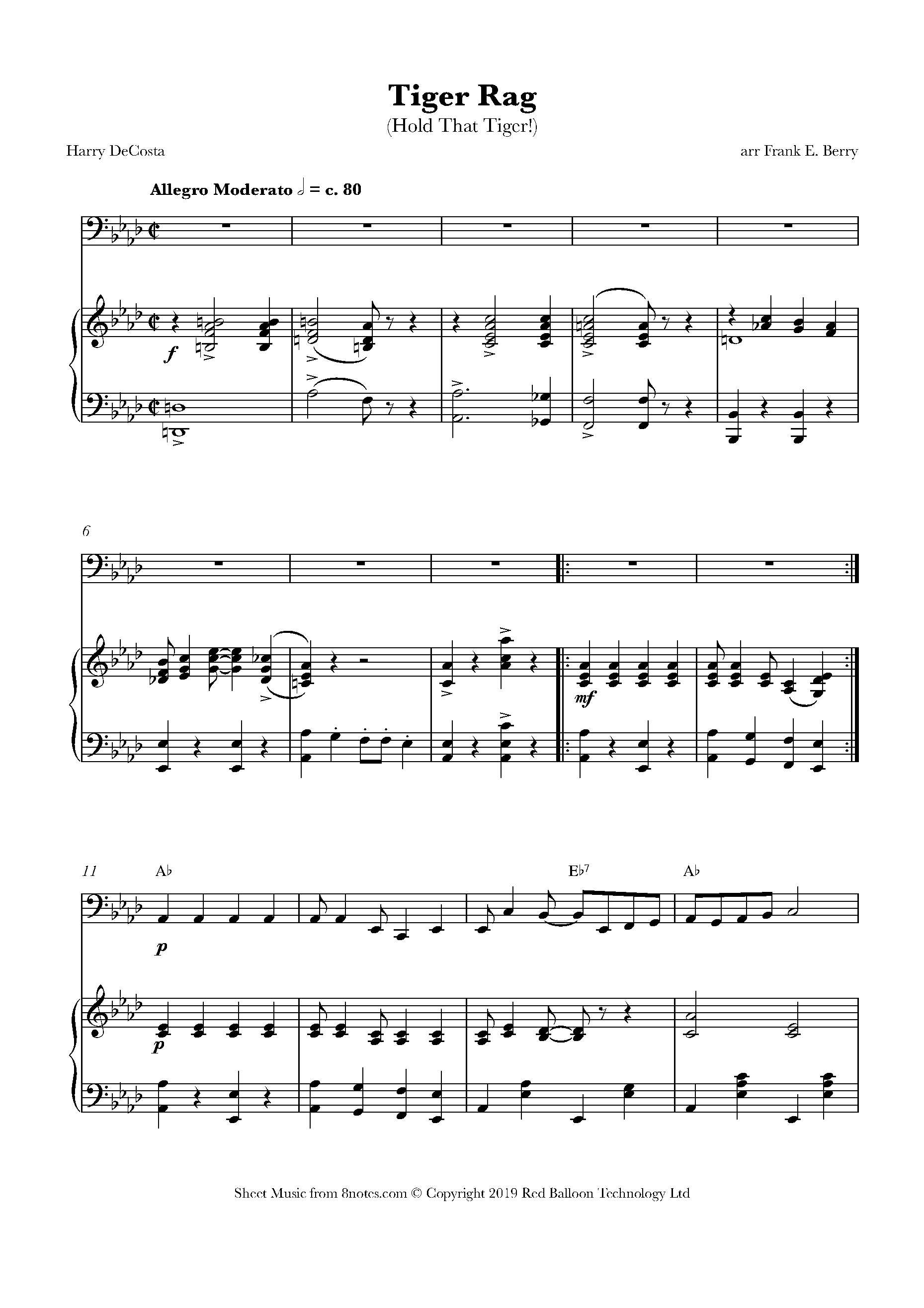Tiger Rag (Hold that Tiger) Sheet music for Tuba - 8notes.com