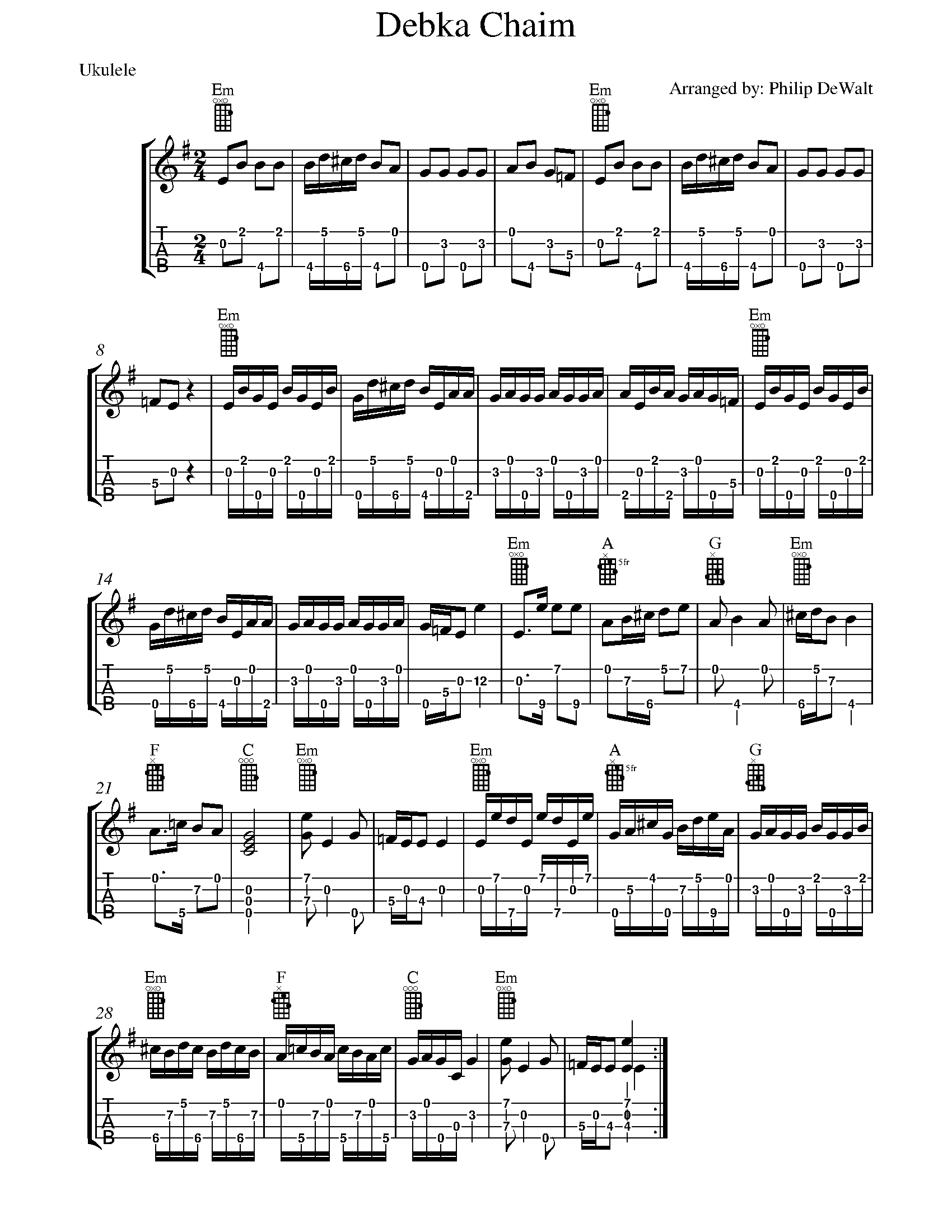 Debka Chaim Sheet music for Ukulele - 8notes.com