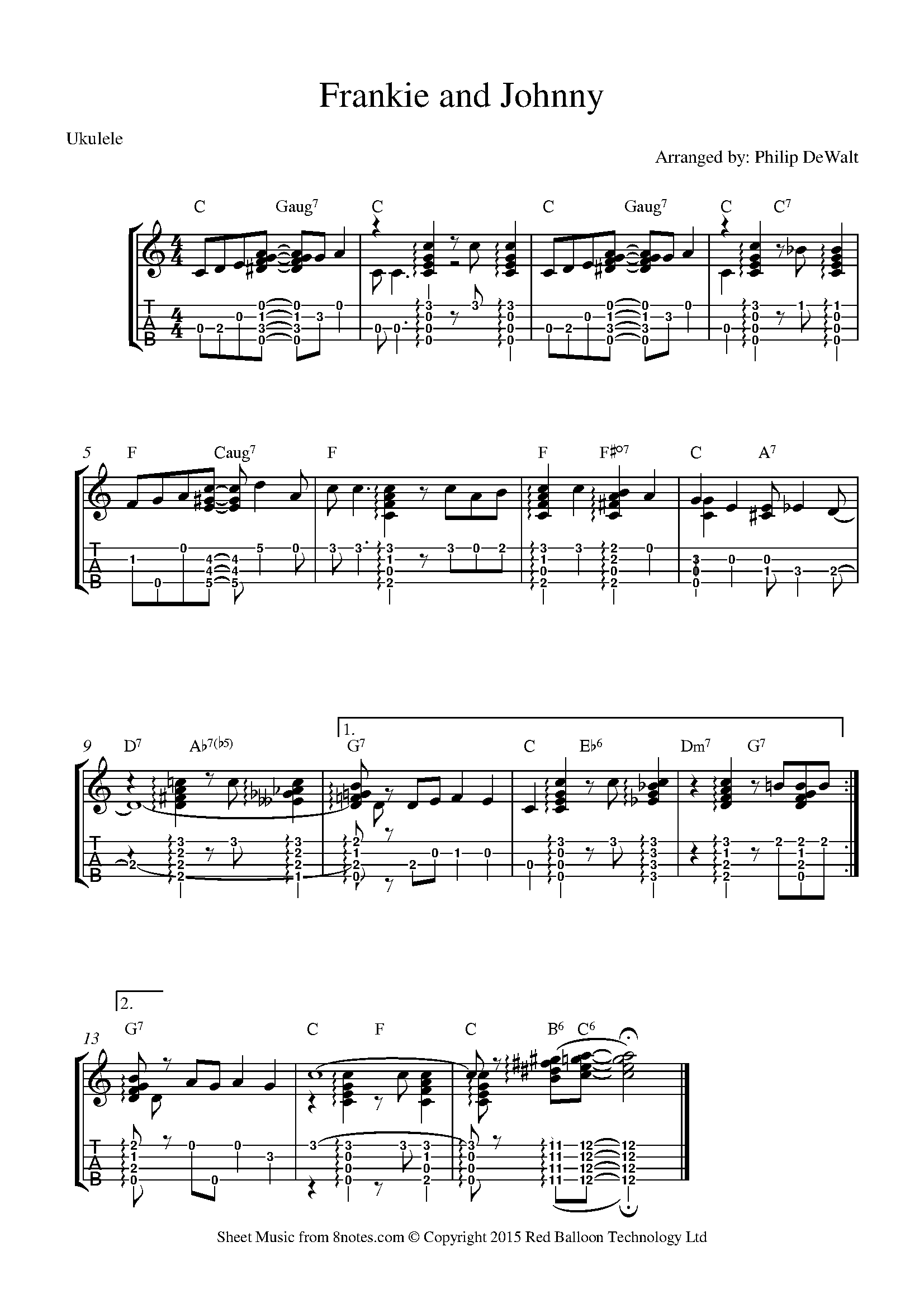Frankie and Johnny Sheet music for Ukulele - 8notes.com