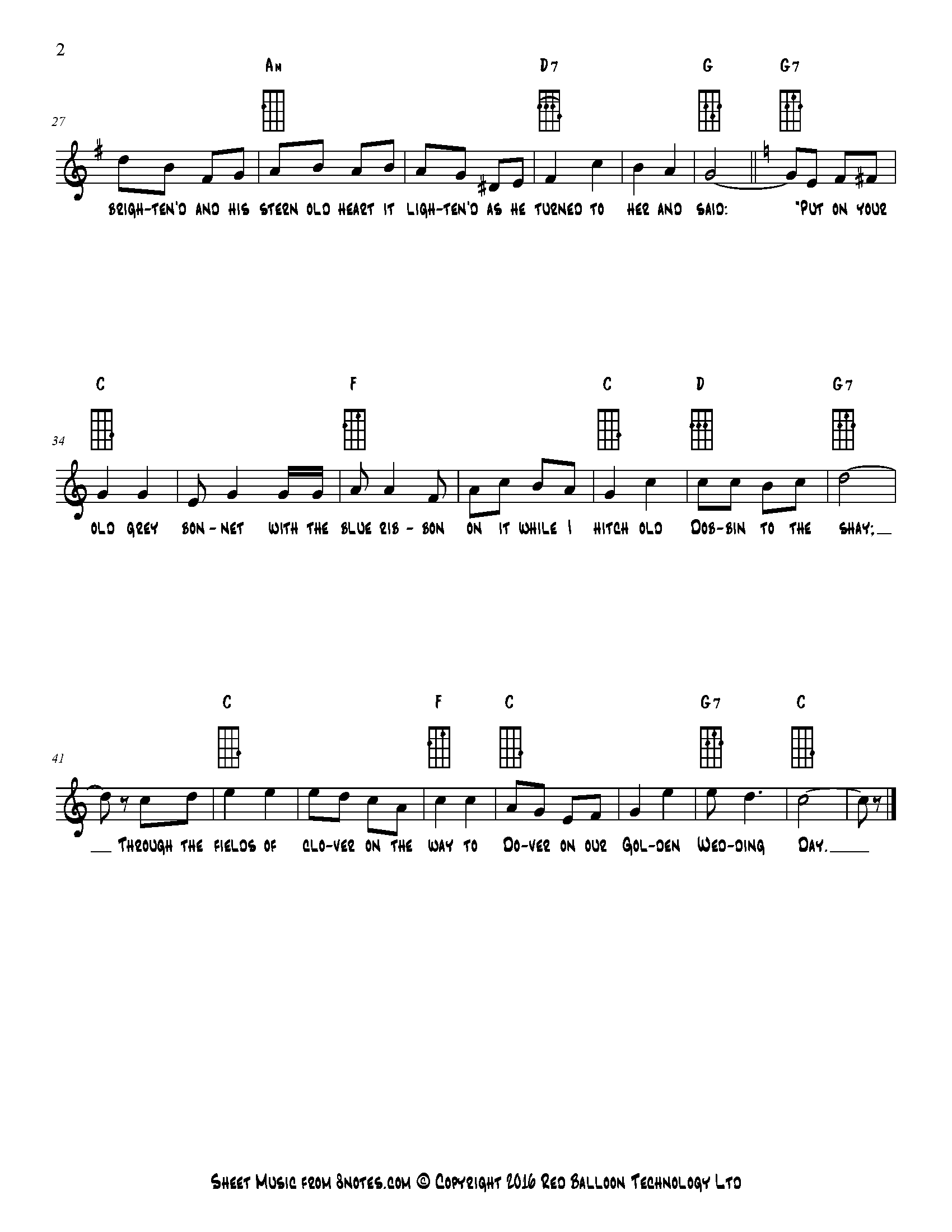 Percy Wenrich - Put On Your Old Grey Bonnet Sheet music for Ukulele ...