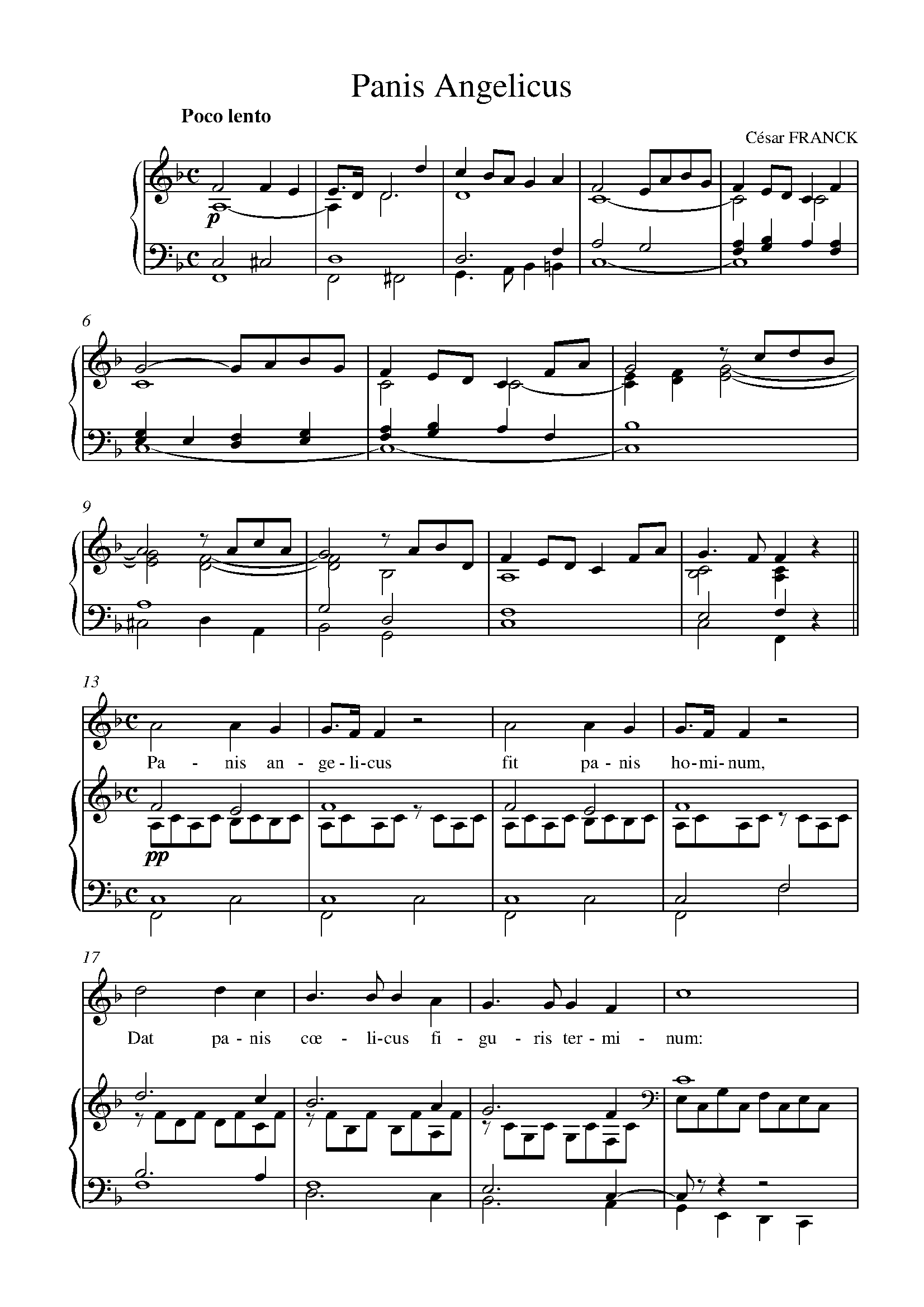 Franck - Panis Angelicus Sheet music for Unison Choir - 8notes.com