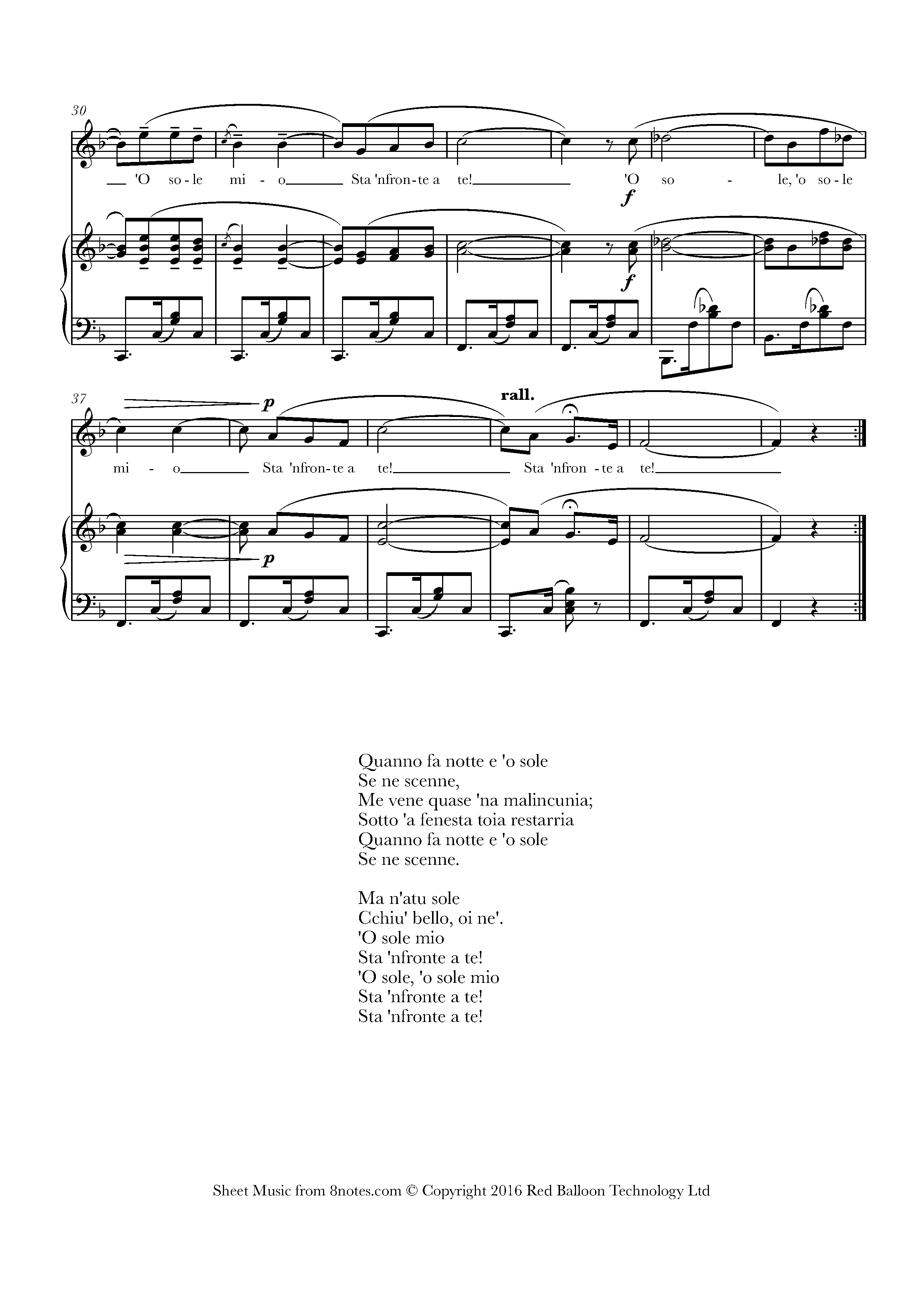 Eduardo Di Capua - O sole mio Sheet music for Unison Choir - 8notes.com
