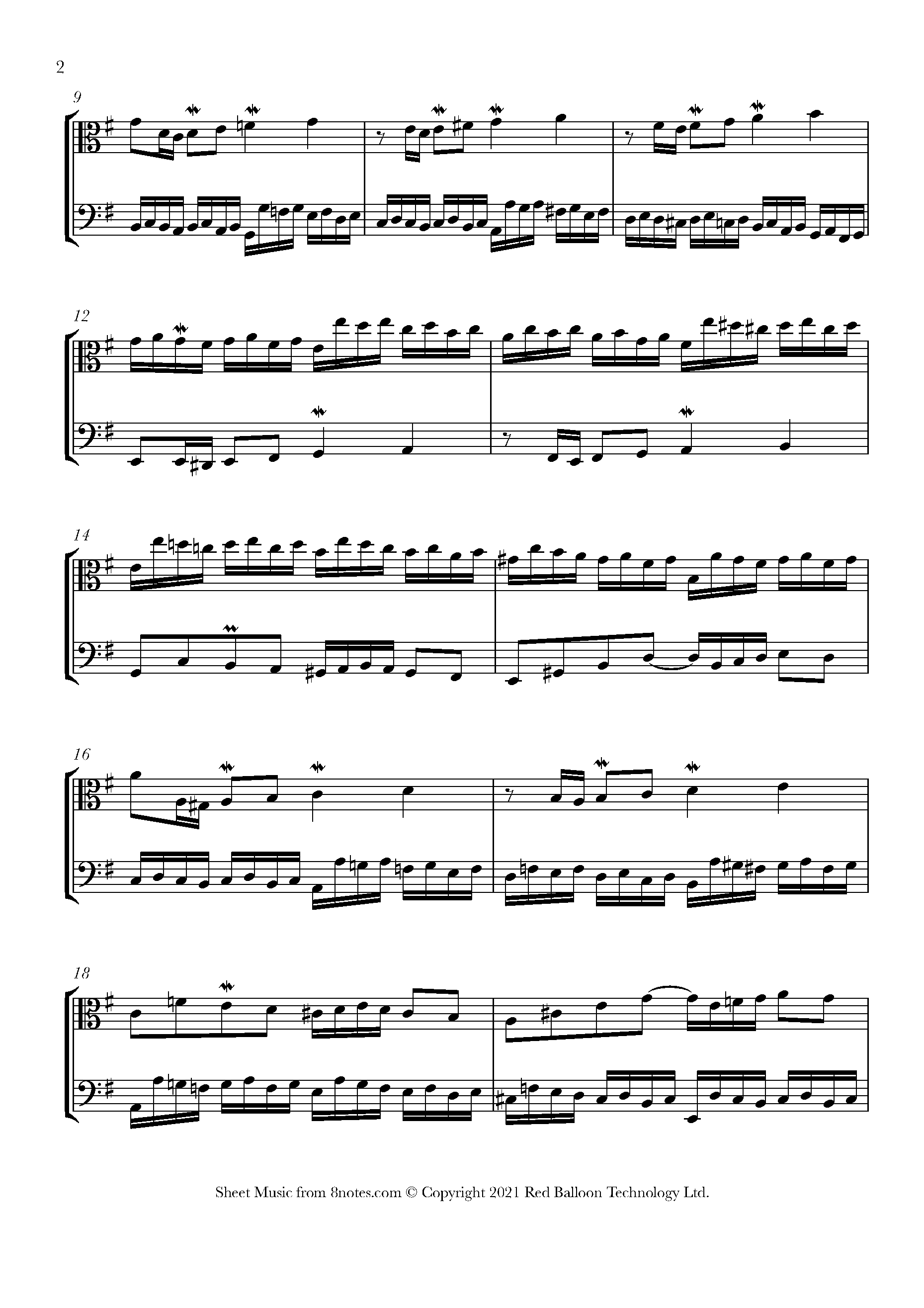 Bach - Invention No. 5 in Eb major BWV 776 Sheet music for Viola-Cello ...