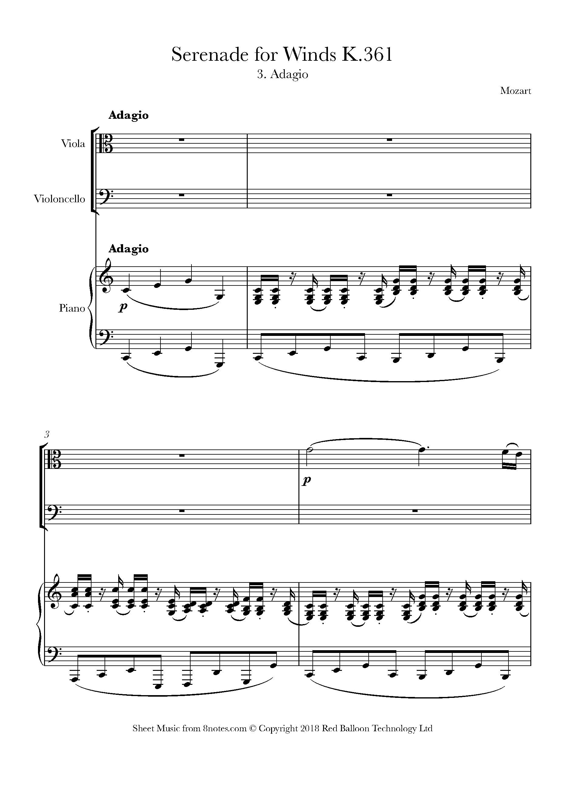 Mozart - Serenade No. 10 for Winds (Gran Partita), 3rd Movement, Adagio ...