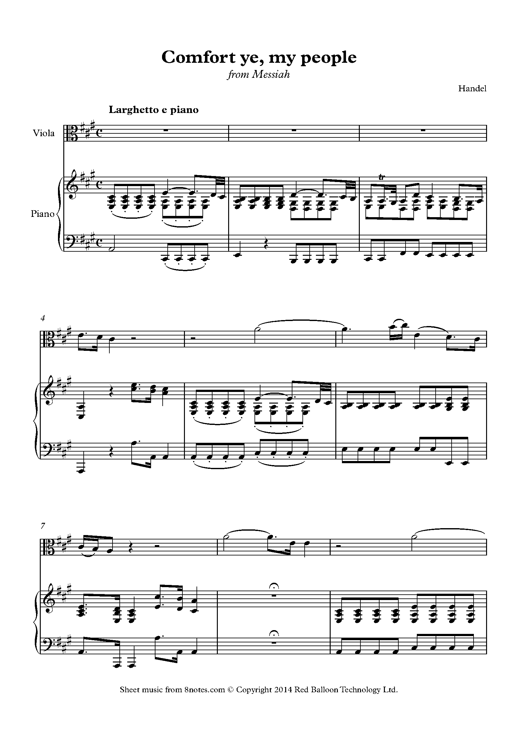 Handel - Comfort ye, my people from Messiah Sheet music for Viola ...
