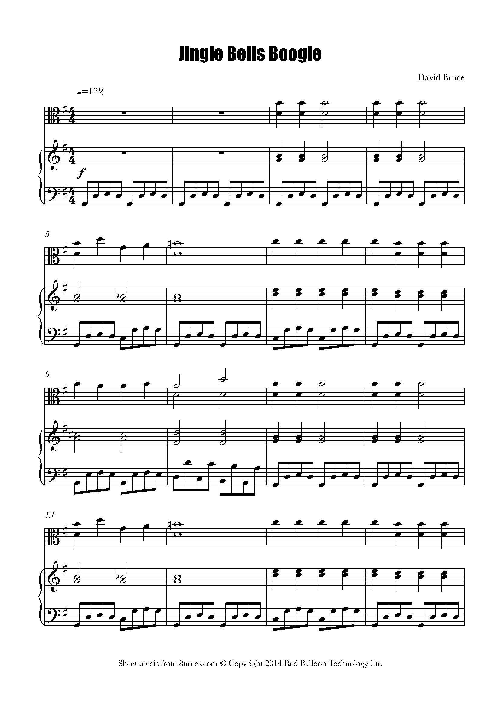 David Bruce - Jingle Bells Boogie Sheet music for Viola - 8notes.com