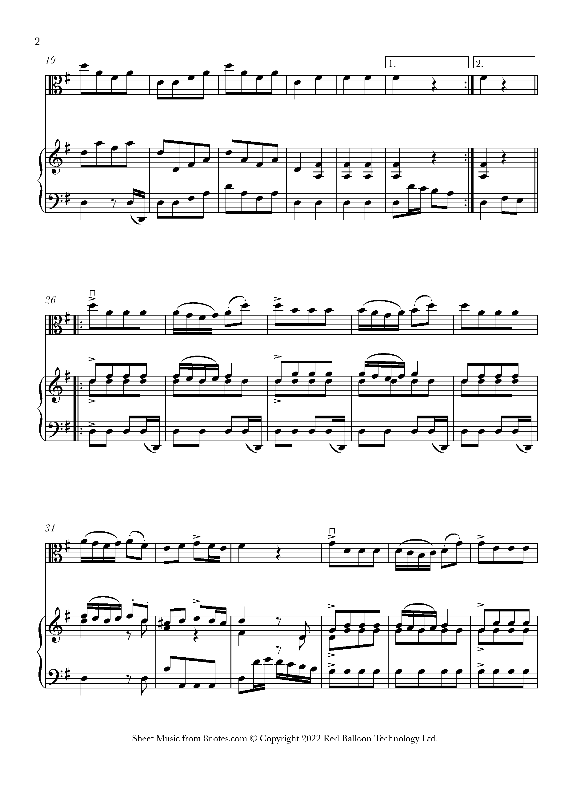 Mozart - Sleigh Ride Sheet music for Viola - 8notes.com